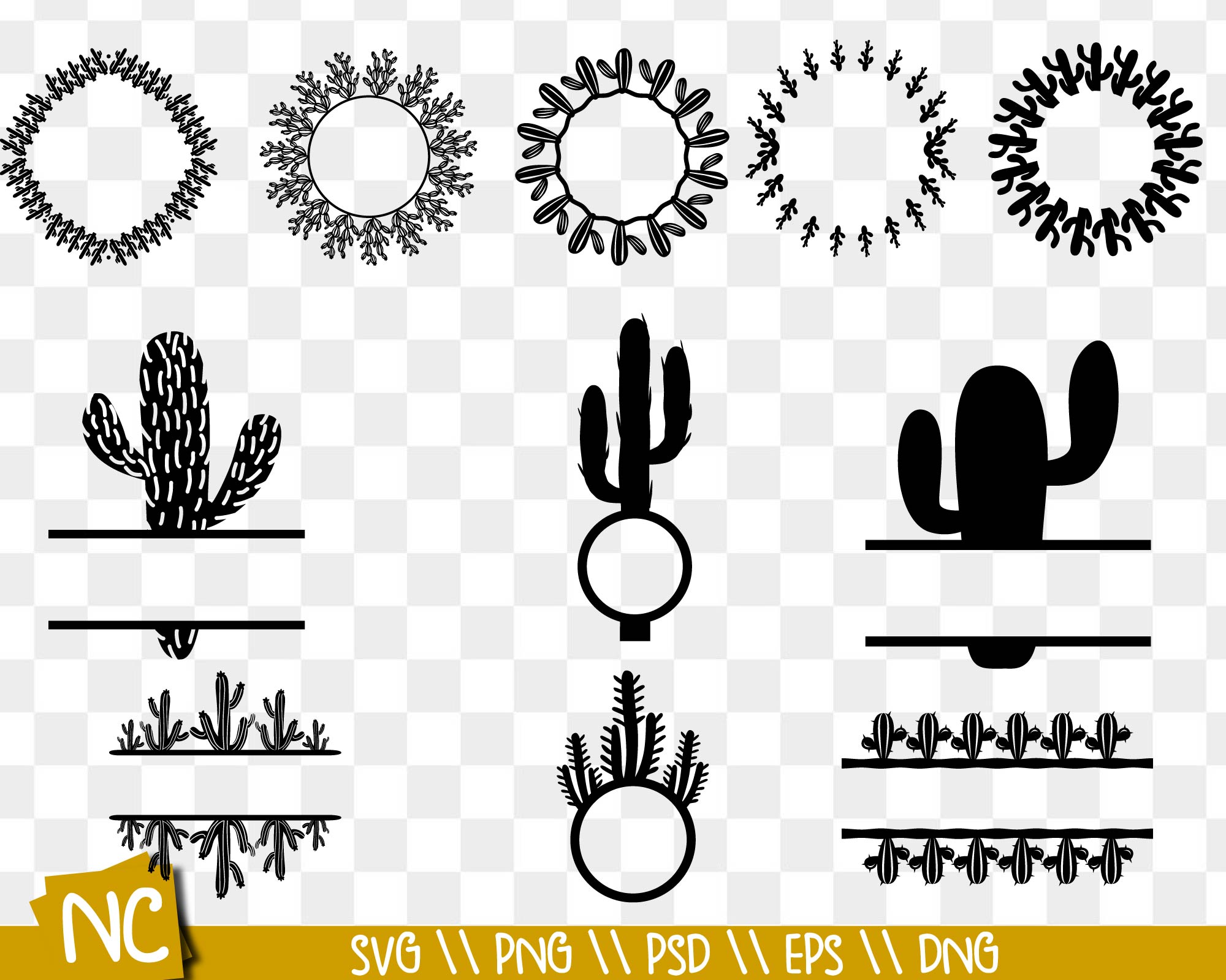 Cactus Monogram svg, Cactus svg, Cactus Clipart svg, Succule - Inspire ...