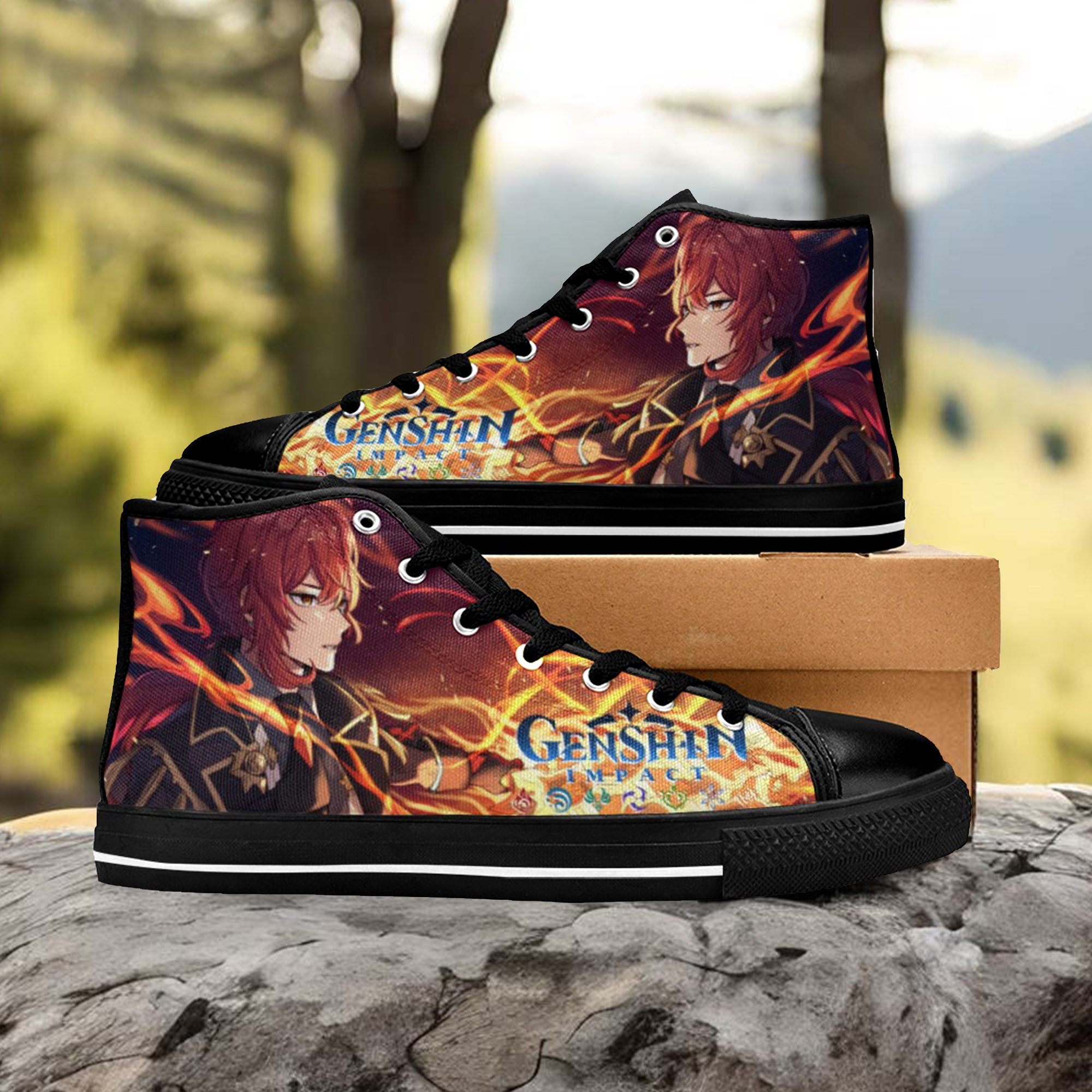 Genshin Impact Diluc High Top Shoes Sneakers Personalized | Inspire Uplift