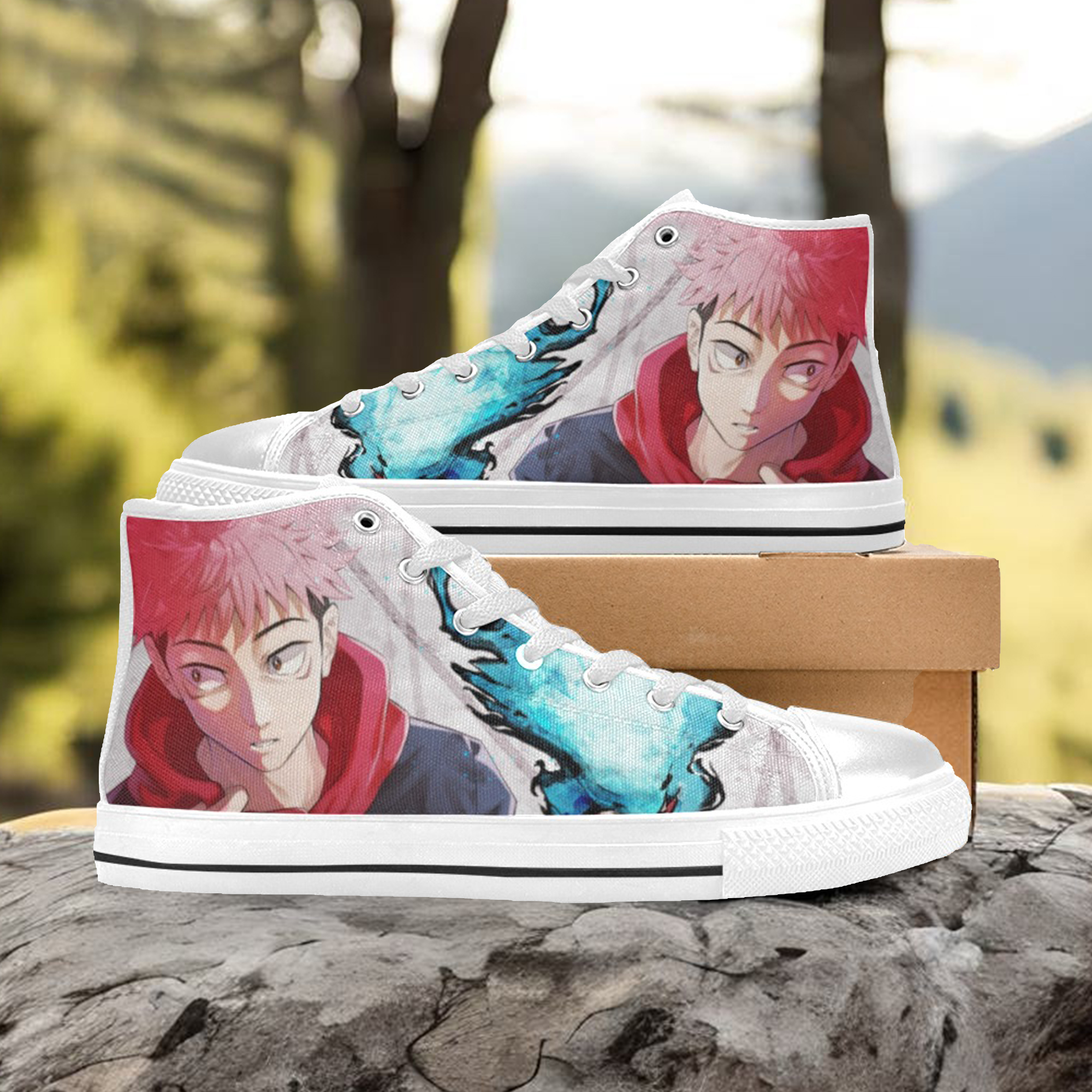 Jujutsu Kaisen Yuji Itadori High Top Shoes Sneakers - Inspire Uplift