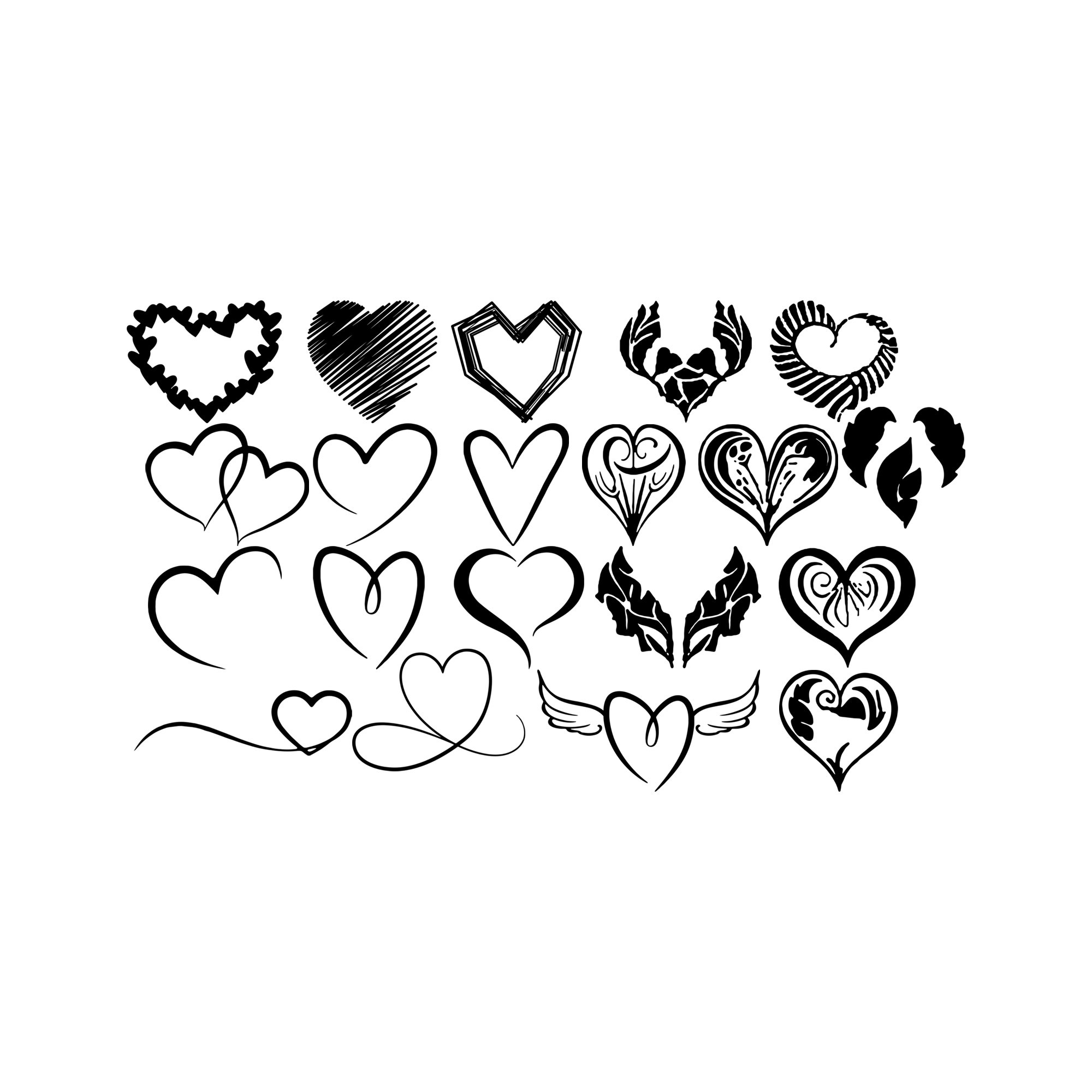 20 Heart Svg Bundle, Heart Svg, Hand Drawn Heart svg | Inspire Uplift