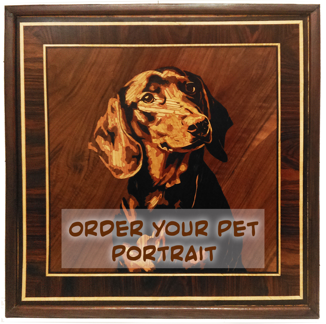 Custom Pet Portrait Marquetry Pet Memorial Gift Veneer Portr | Inspire Uplift
