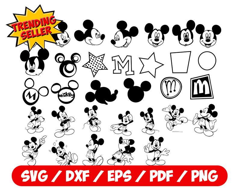 Mickey Mouse Svg Bundle, Mouse Head Svg files for Cricut, Ca | Inspire ...