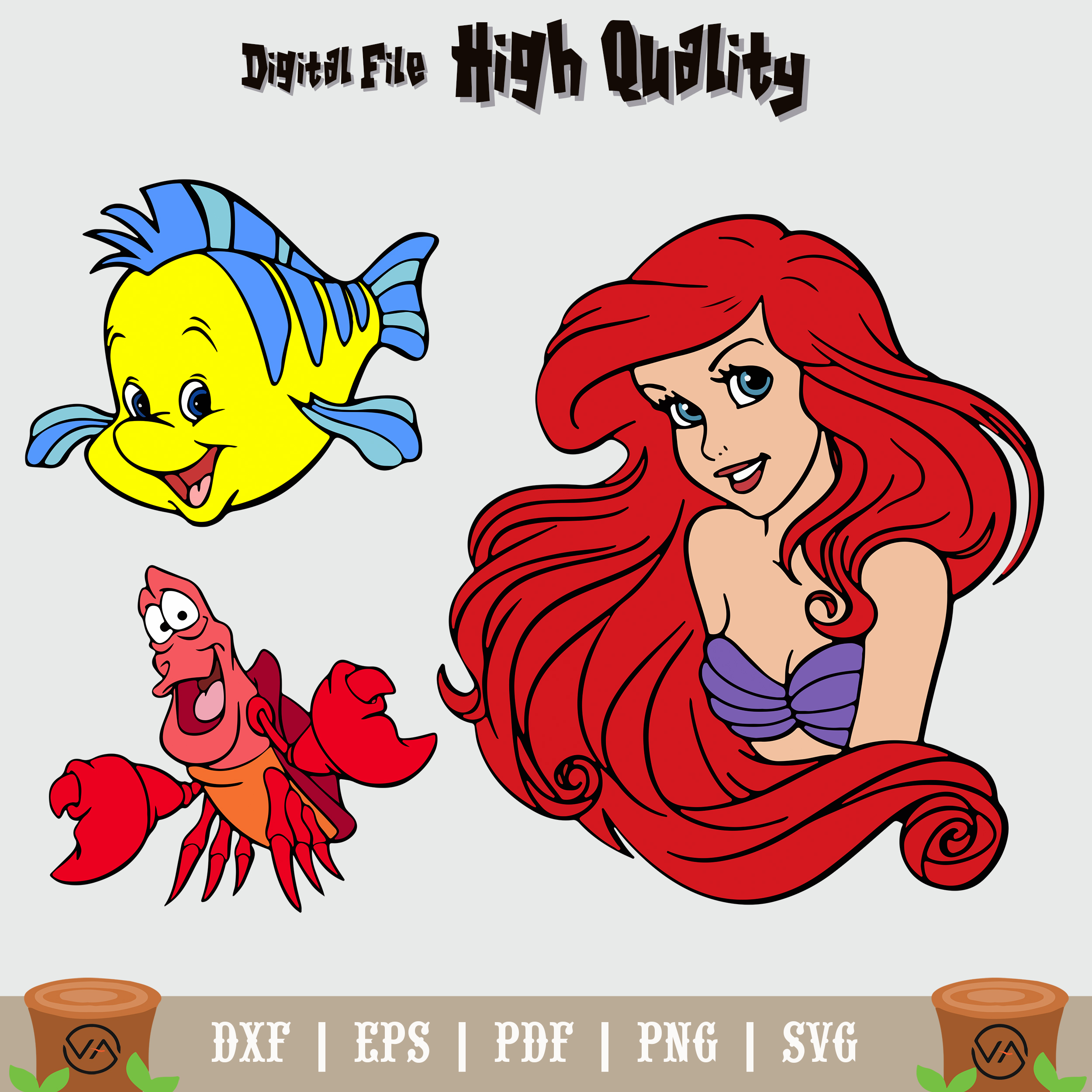 Ariel SVG Bundle, Ariel clipart, Ariel Cut file, little merm - Inspire ...