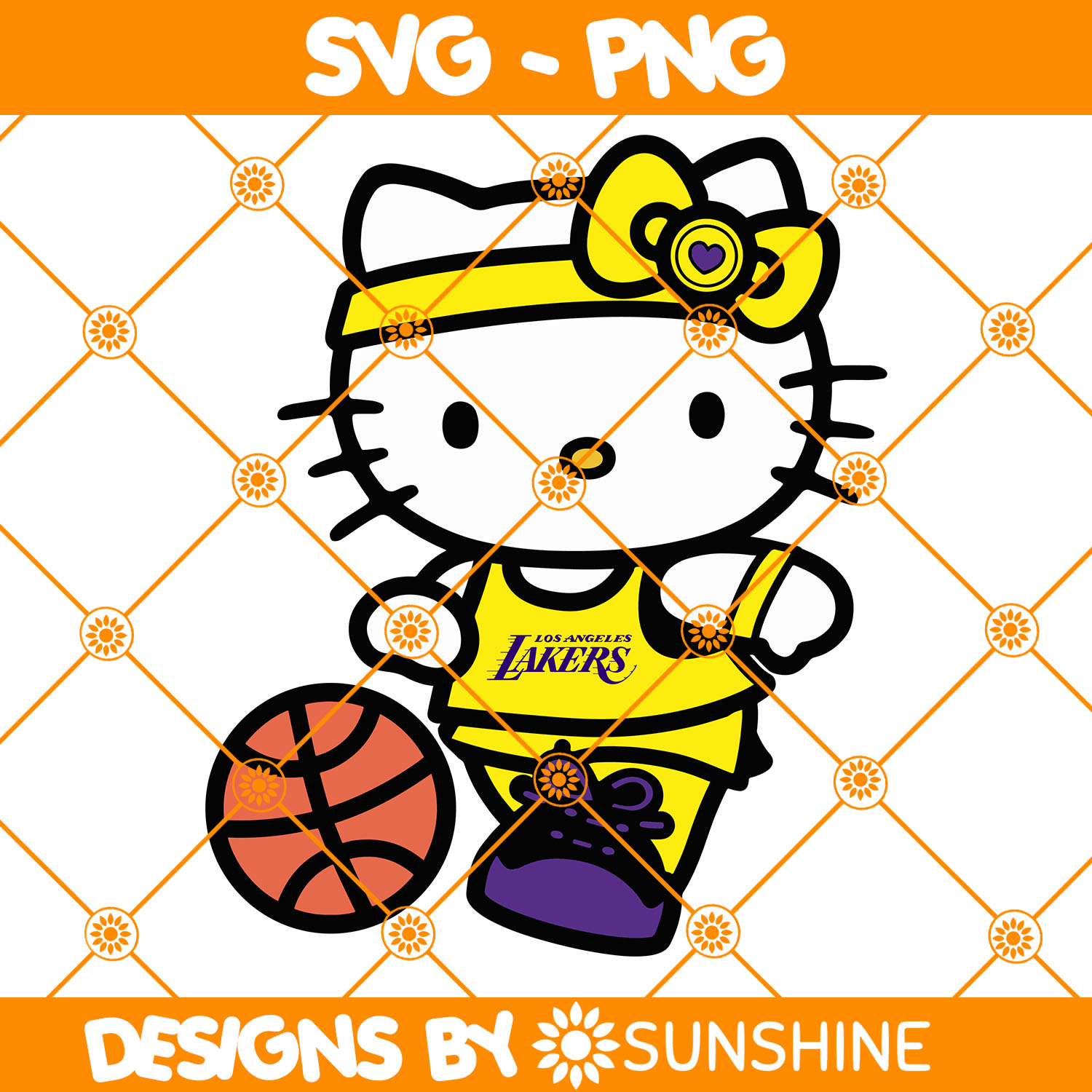 Hello Kitty Los Angeles Lakers SVG, Los Angeles Lakers Svg, - Inspire ...