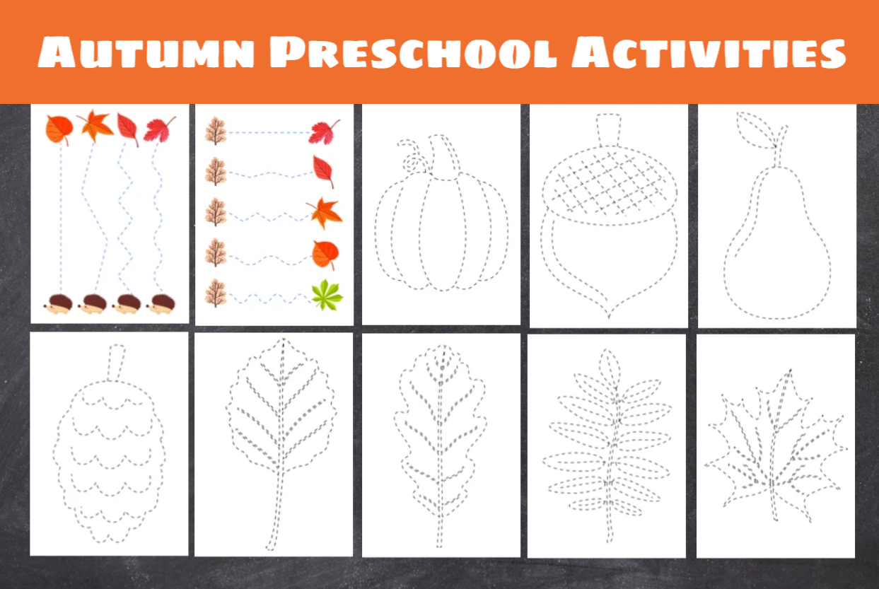 Autumn Preschool Activities/Line Drawing Practice Sheets. | Inspire Uplift