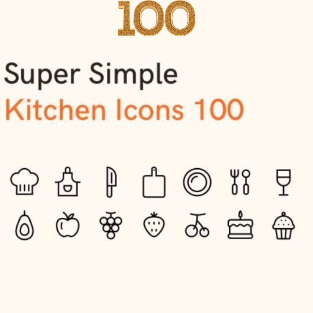 Super Simple Kitchen Icons 100 | Inspire Uplift