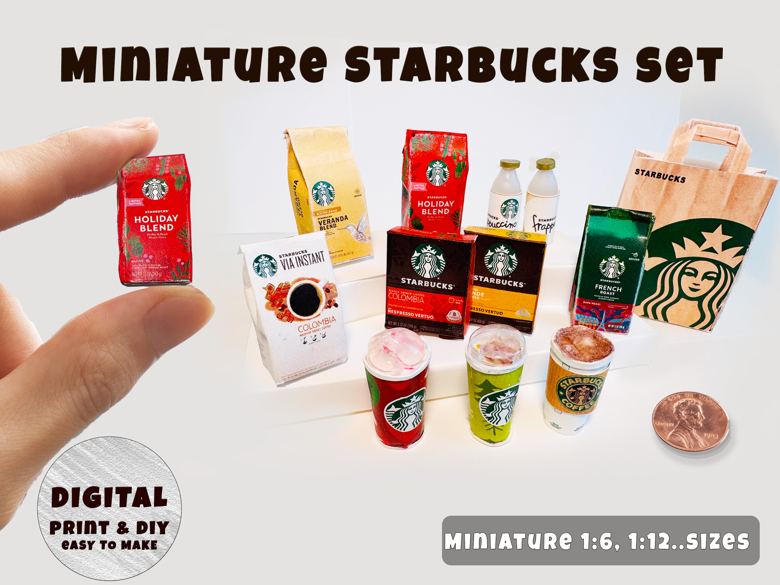 Mini STARBUCKS Coffee Printable (1:6, 1:12) | Inspire Uplift
