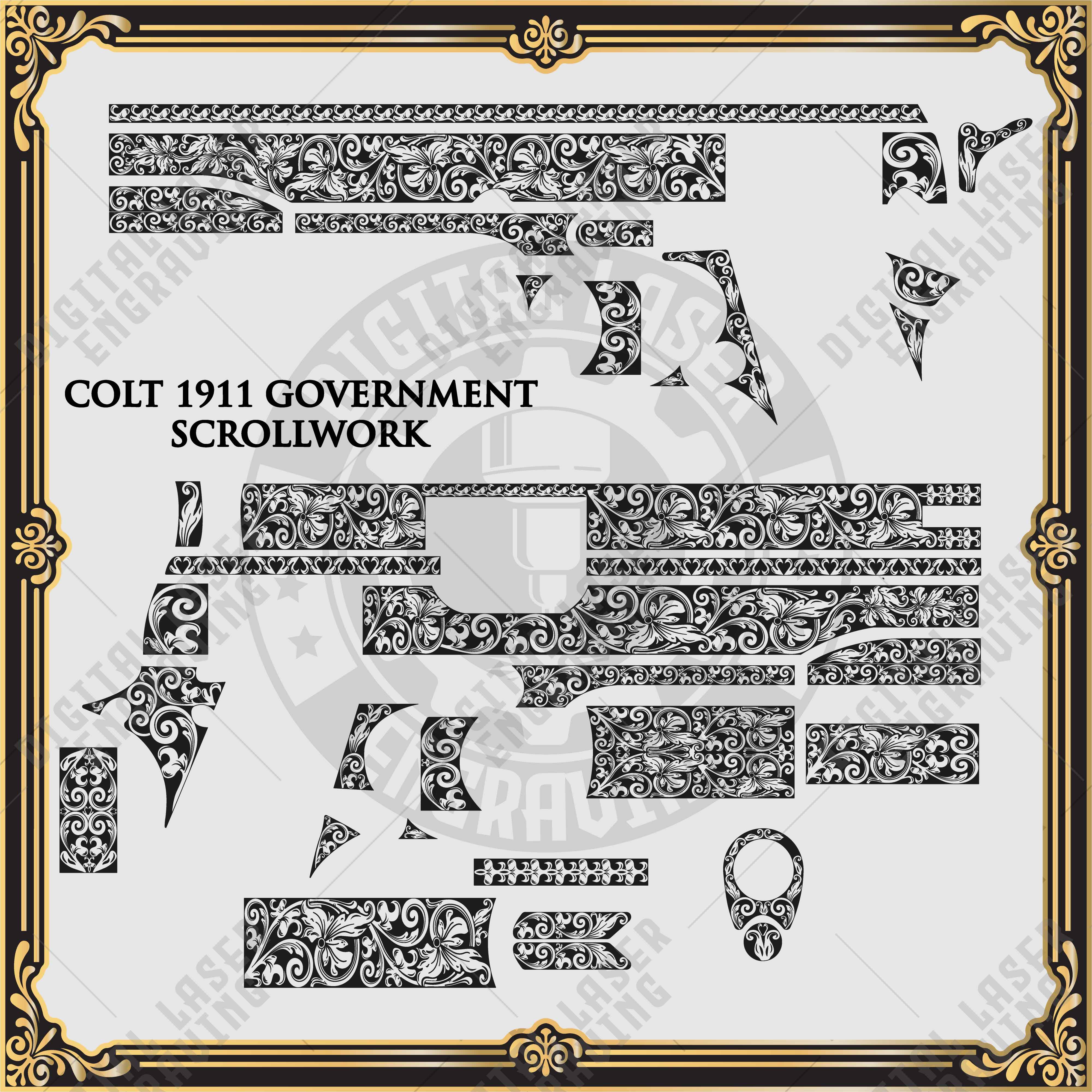 Colt 1911 Government Scroll Design Laser Engraving Firearms | Inspire ...