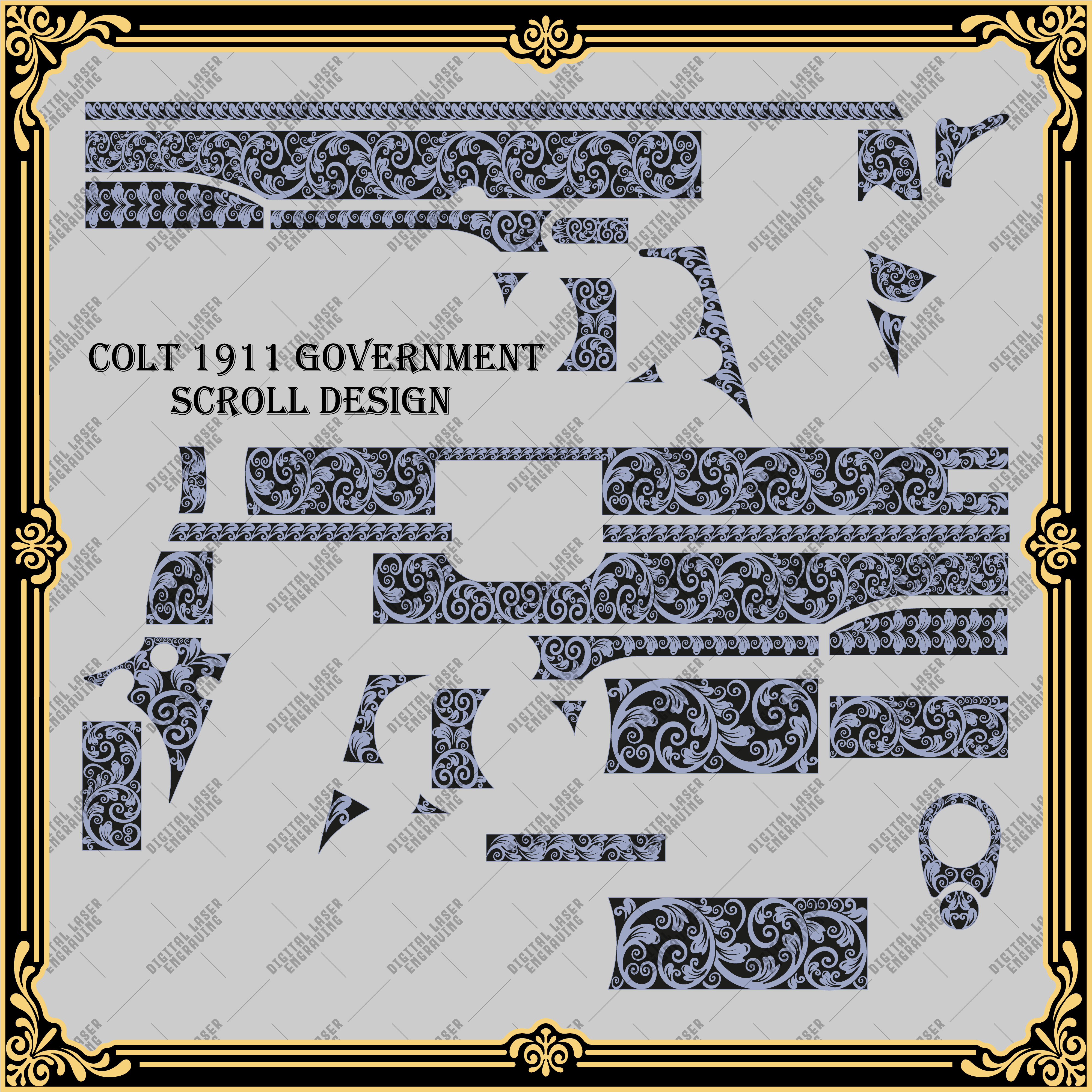 Laser Engraving Firearms Vector Design Colt 1911 GOVERNMENT | Inspire ...