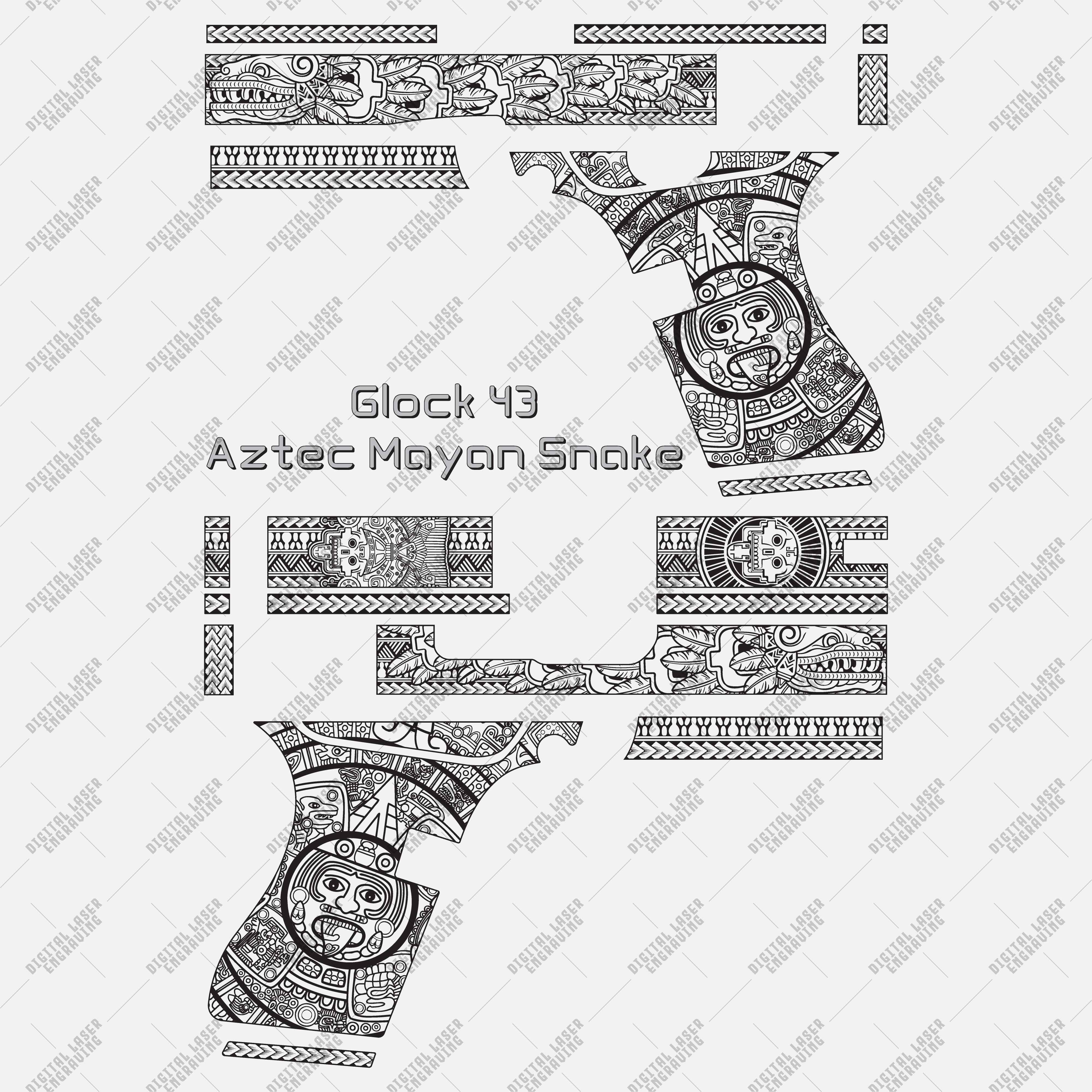 Glock 43 Aztec Mayan Snake. engraving design, laser cut, eng | Inspire ...