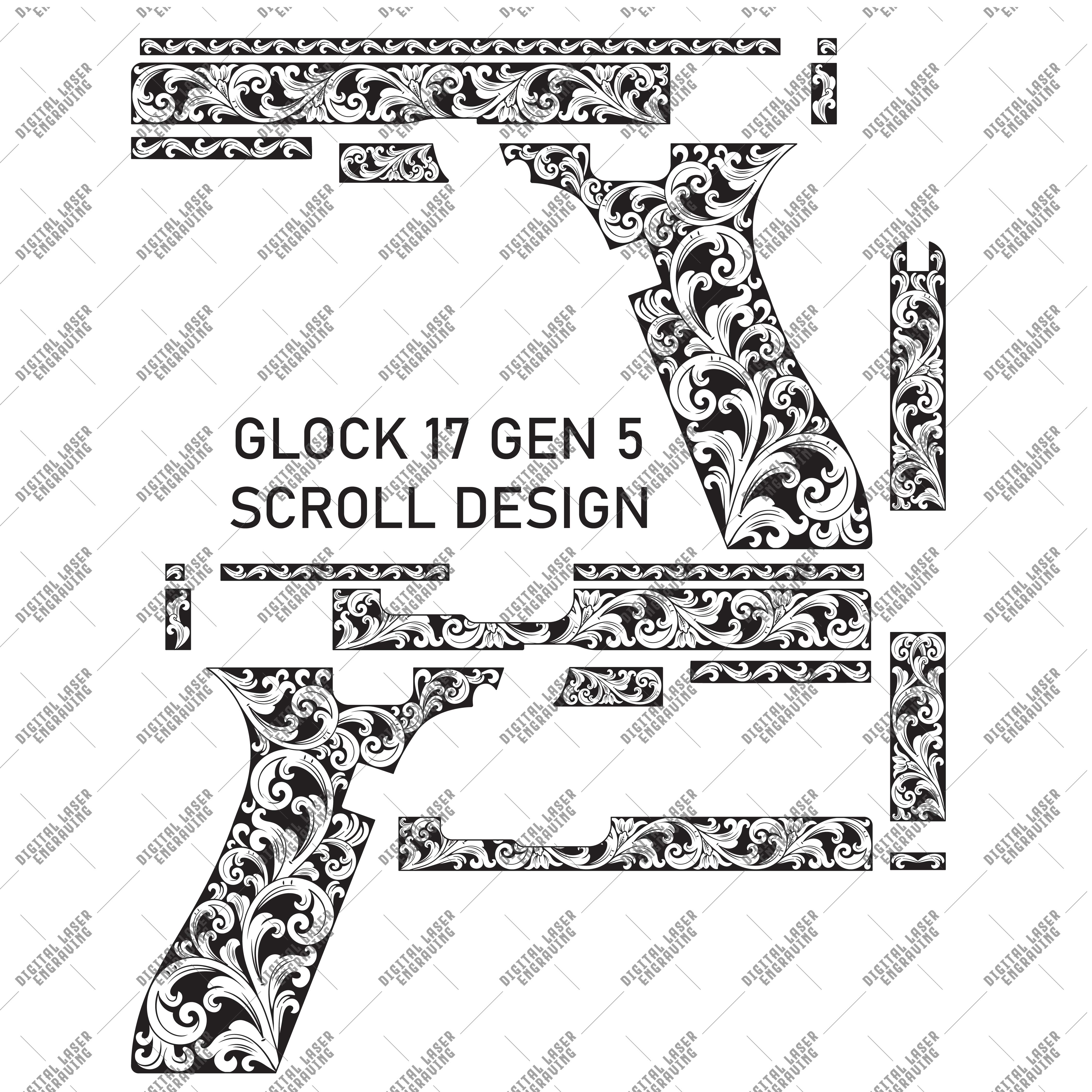 Firearms Laser Engraving Glock 17 Gen 5 Scroll Design | Inspire Uplift