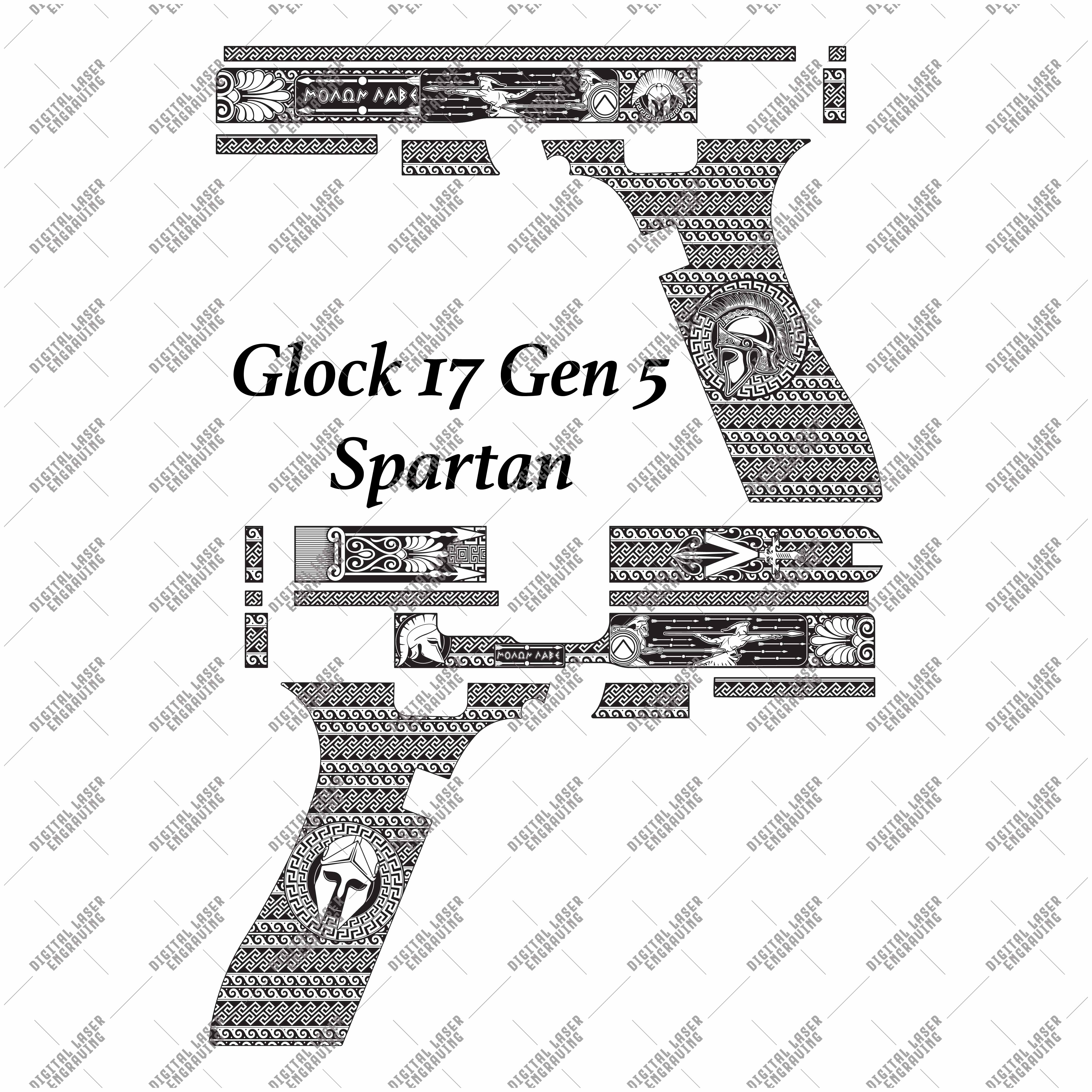 Glock 17 Gen 5 Spartan Firearms SVG,DXF,JPG,PNG,AI laser eng | Inspire ...