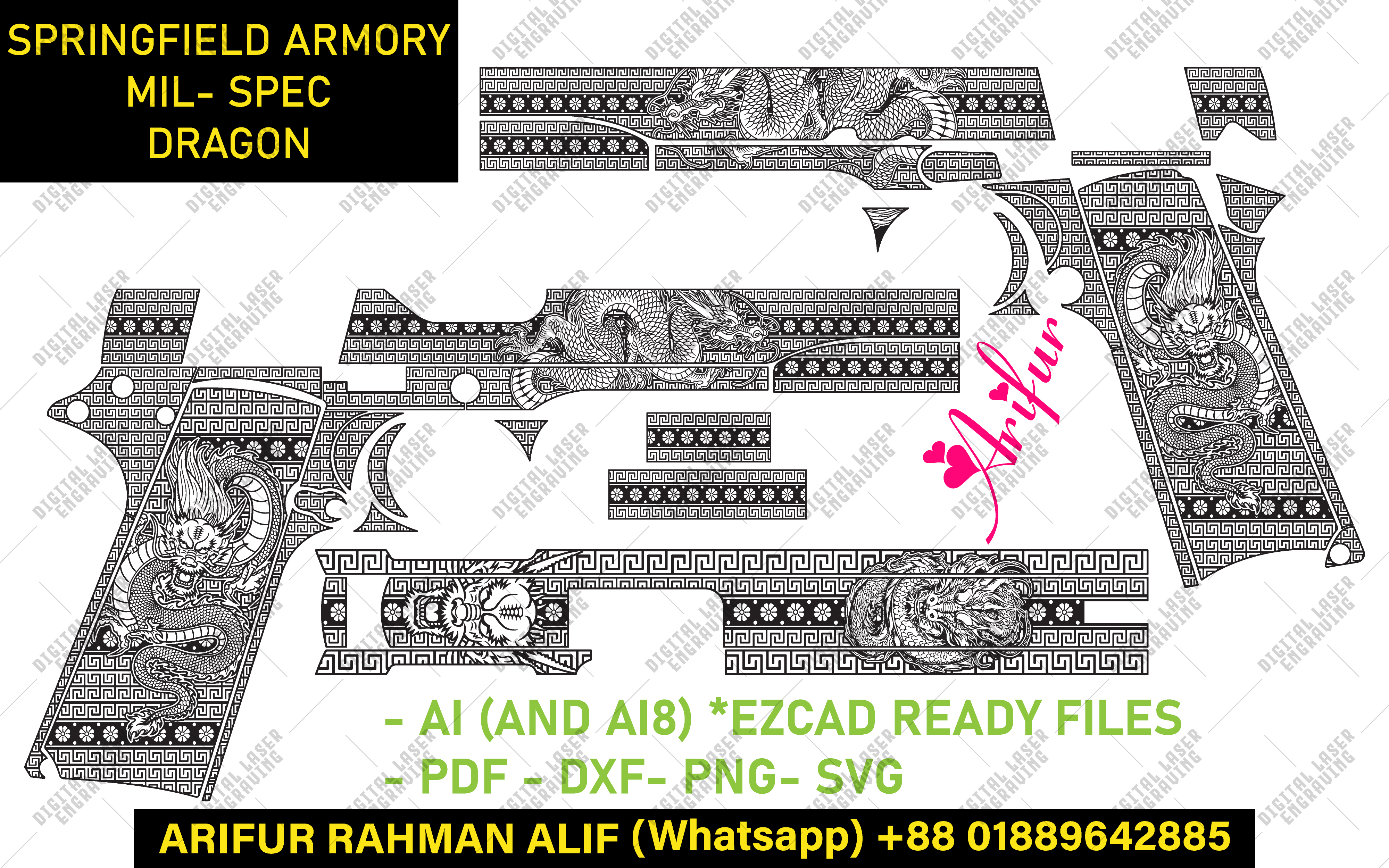 Firearm Engraving Design Springfield Armory Mil Spec Dragon | Inspire ...