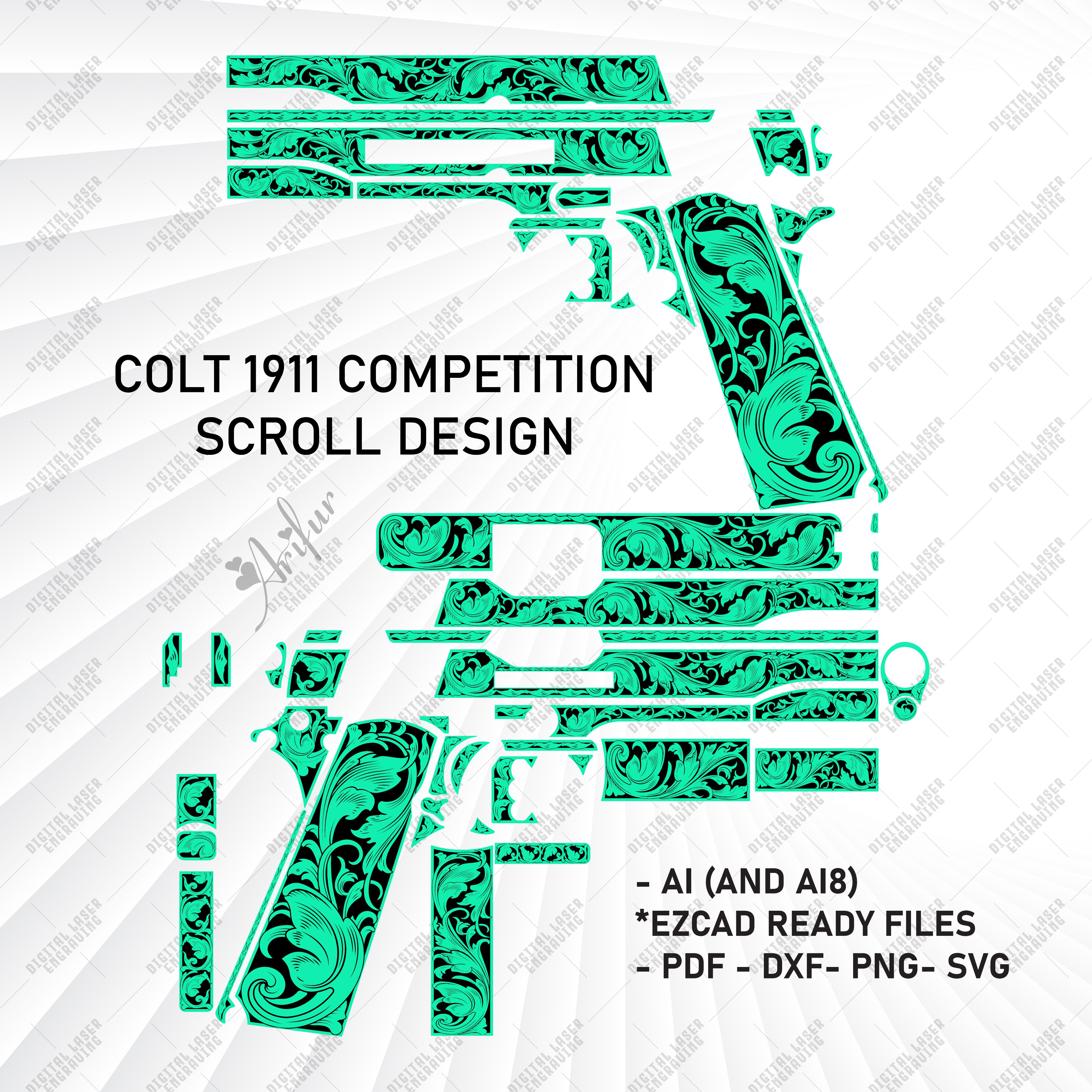Colt 1911 Competition Scroll Design | 1911 engraving | Colt | Inspire ...