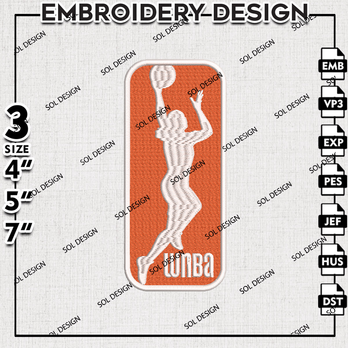 WNBA Logo embroidery Designs, WNBA embroidery Design files , | Inspire ...
