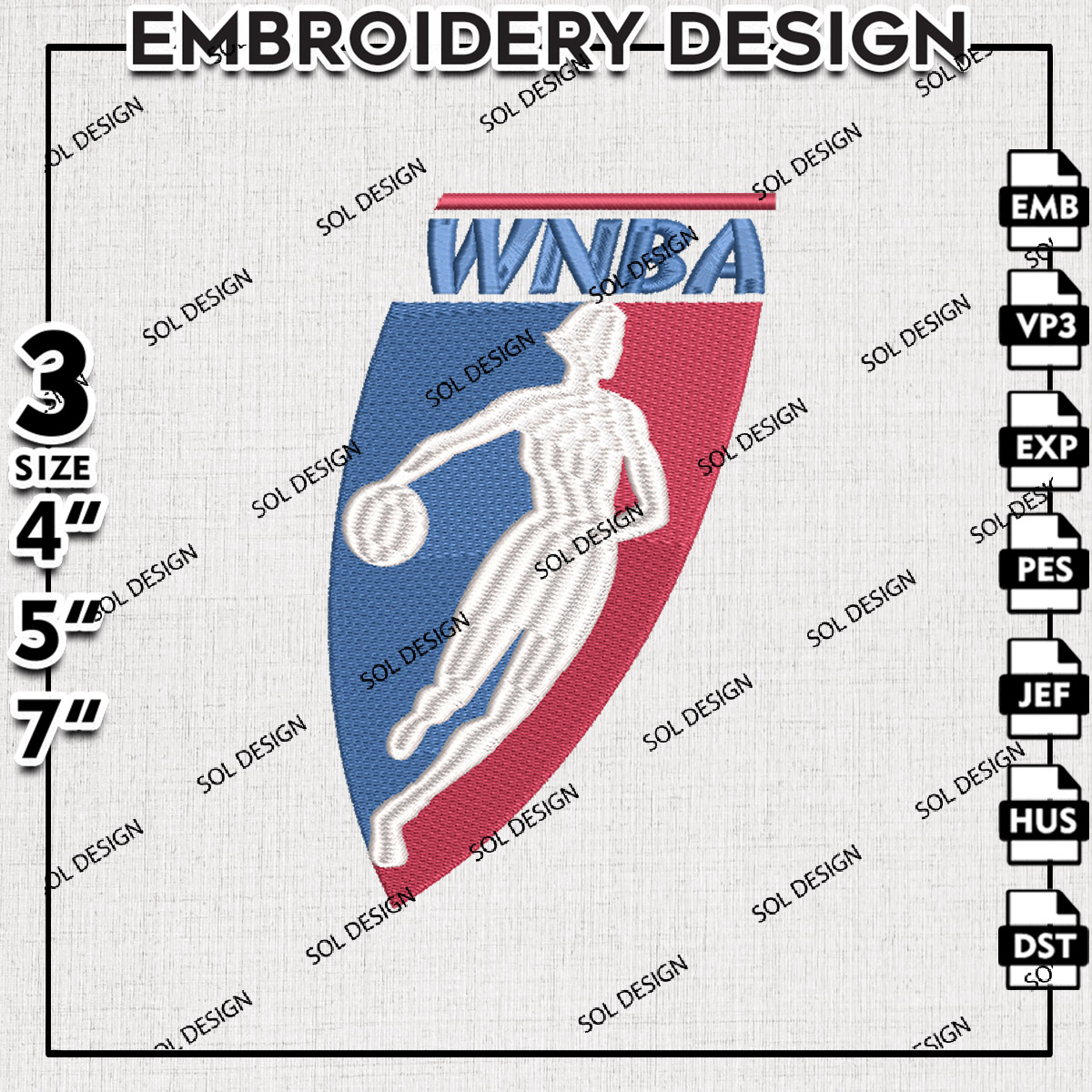 WNBA Logo embroidery Designs, WNBA Machine embroidery Design | Inspire ...