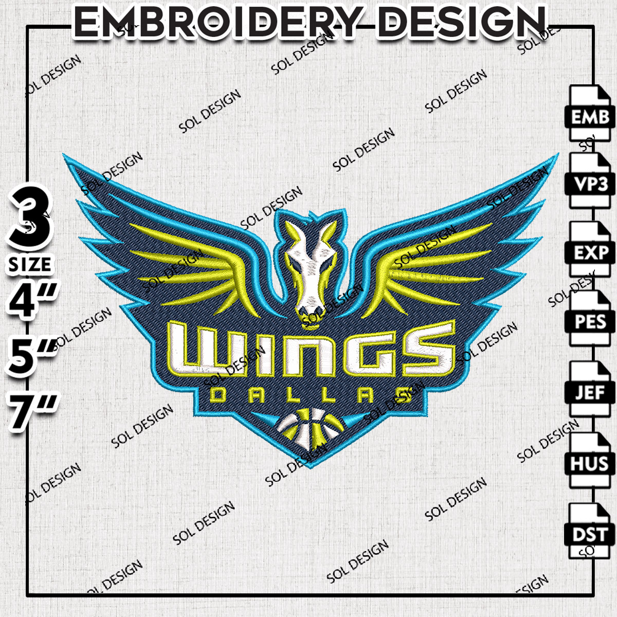 Dallas Wings embroidery Designs, WNBA Dallas Wings Logo Mach - Inspire ...