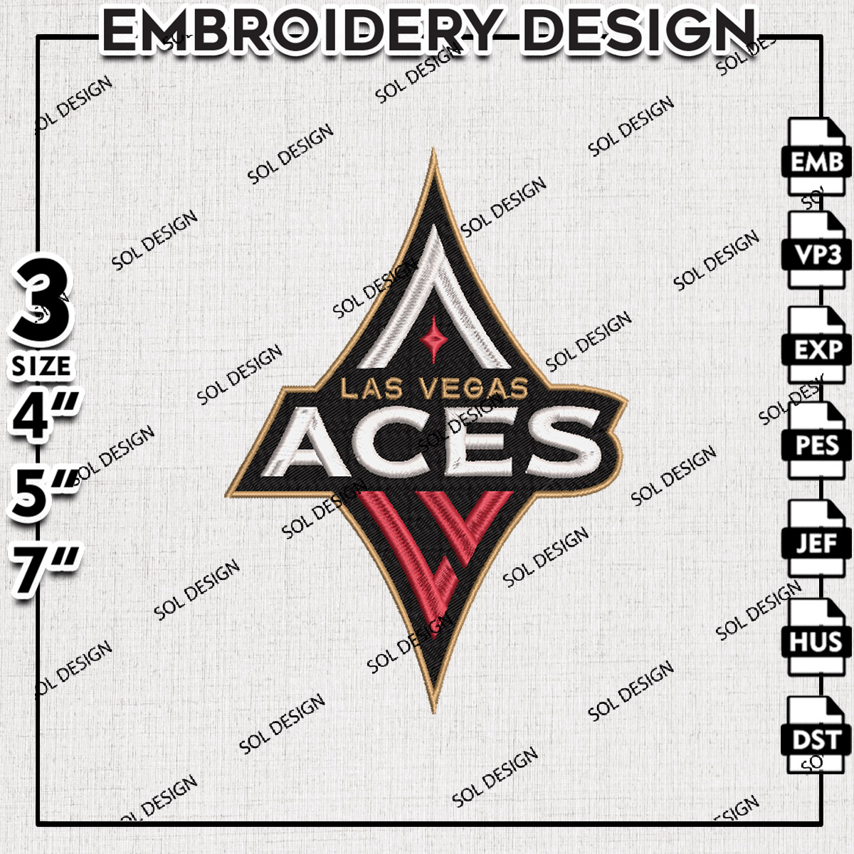 Las Vegas Aces embroidery Designs, WNBA Las Vegas Aces Logo | Inspire ...