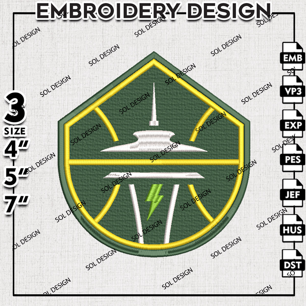 Seattle Storm embroidery Designs, WNBA Seattle Storm Logo Ma - Inspire ...