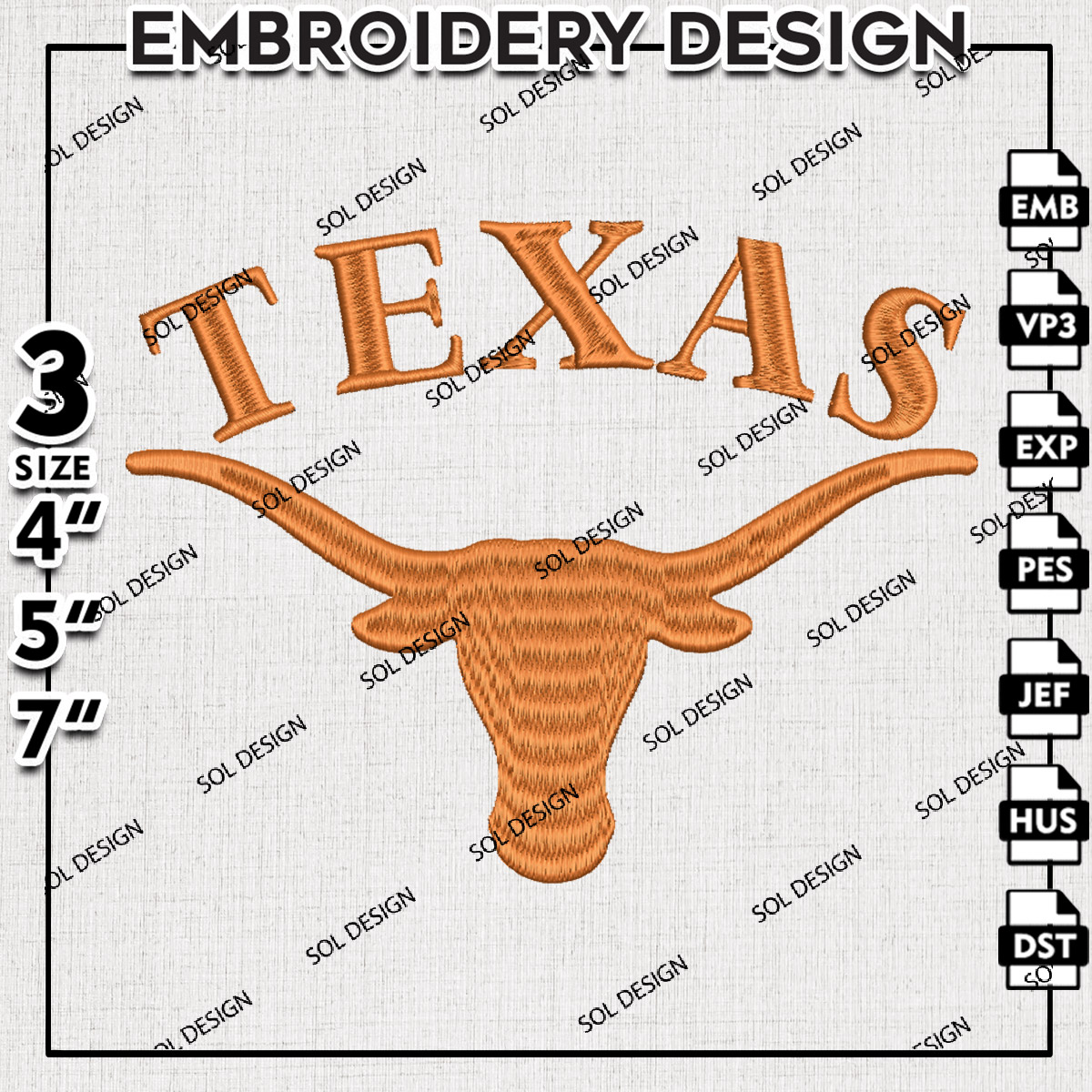 Texas Longhorns embroidery Designs, Ncaa Texas Longhorns mac - Inspire ...