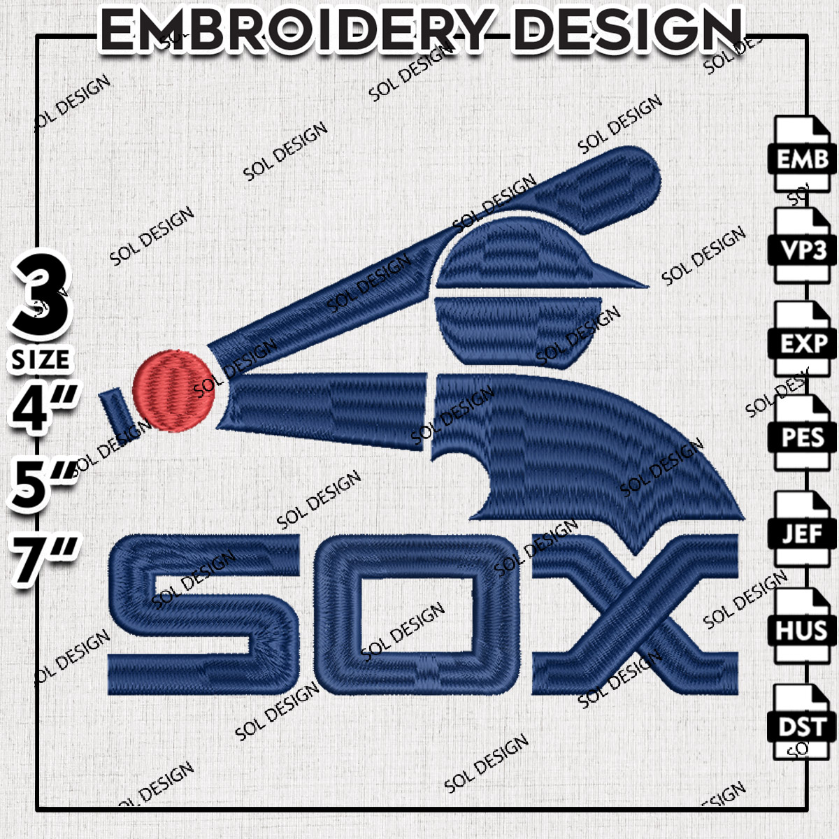 MLB Chicago White Sox Embroidery Design, MLB Logo Embroidery | Inspire ...