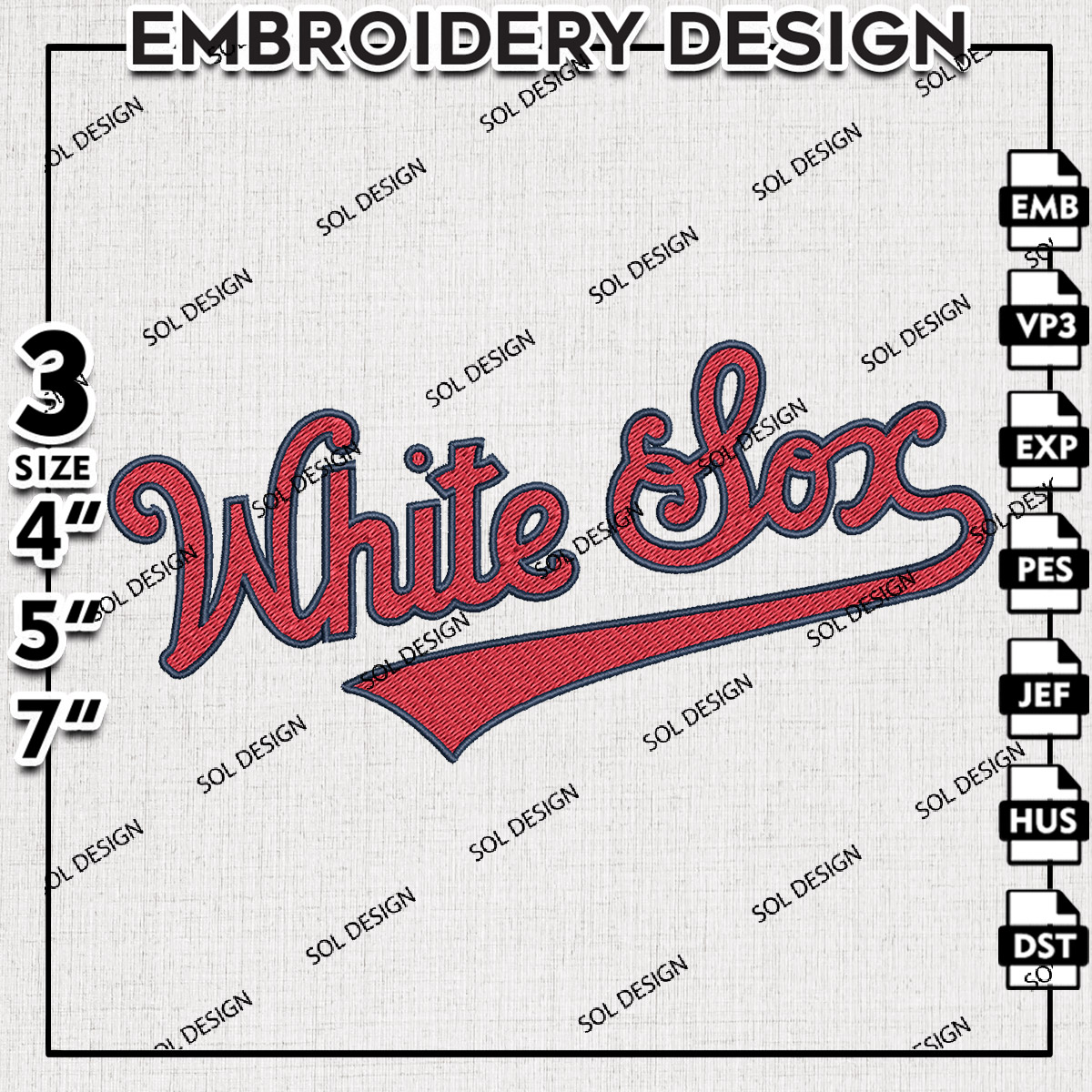 MLB Chicago White Sox Embroidery Design Files, MLB Logo Embr | Inspire ...