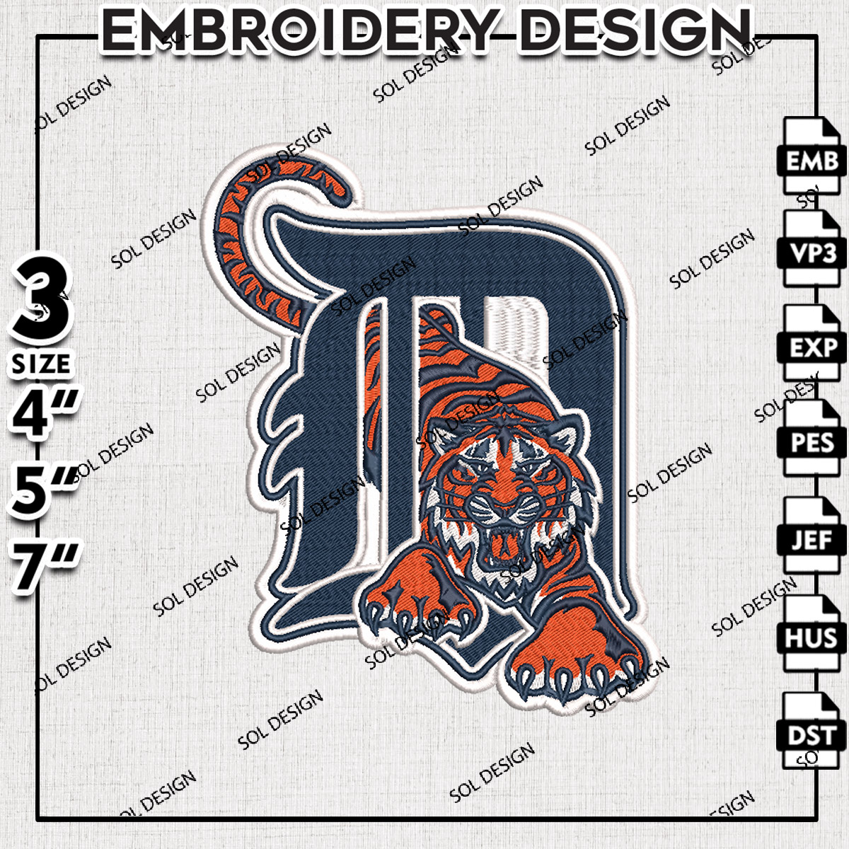 MLB Detroit Tigers Embroidery Design, MLB Logo Embroidery, M - Inspire ...