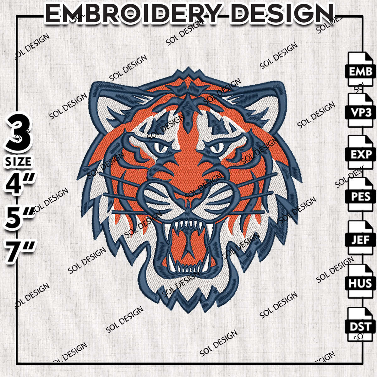 MLB Detroit Tigers Logo Embroidery Design, MLB Embroidery, M - Inspire ...