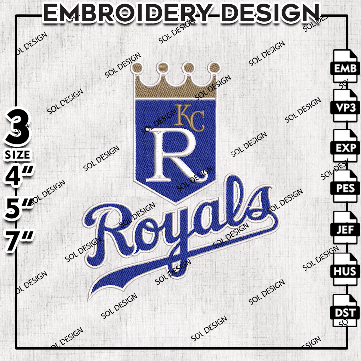 MLB Kansas City Royals Logo Embroidery Design, MLB Embroider - Inspire ...