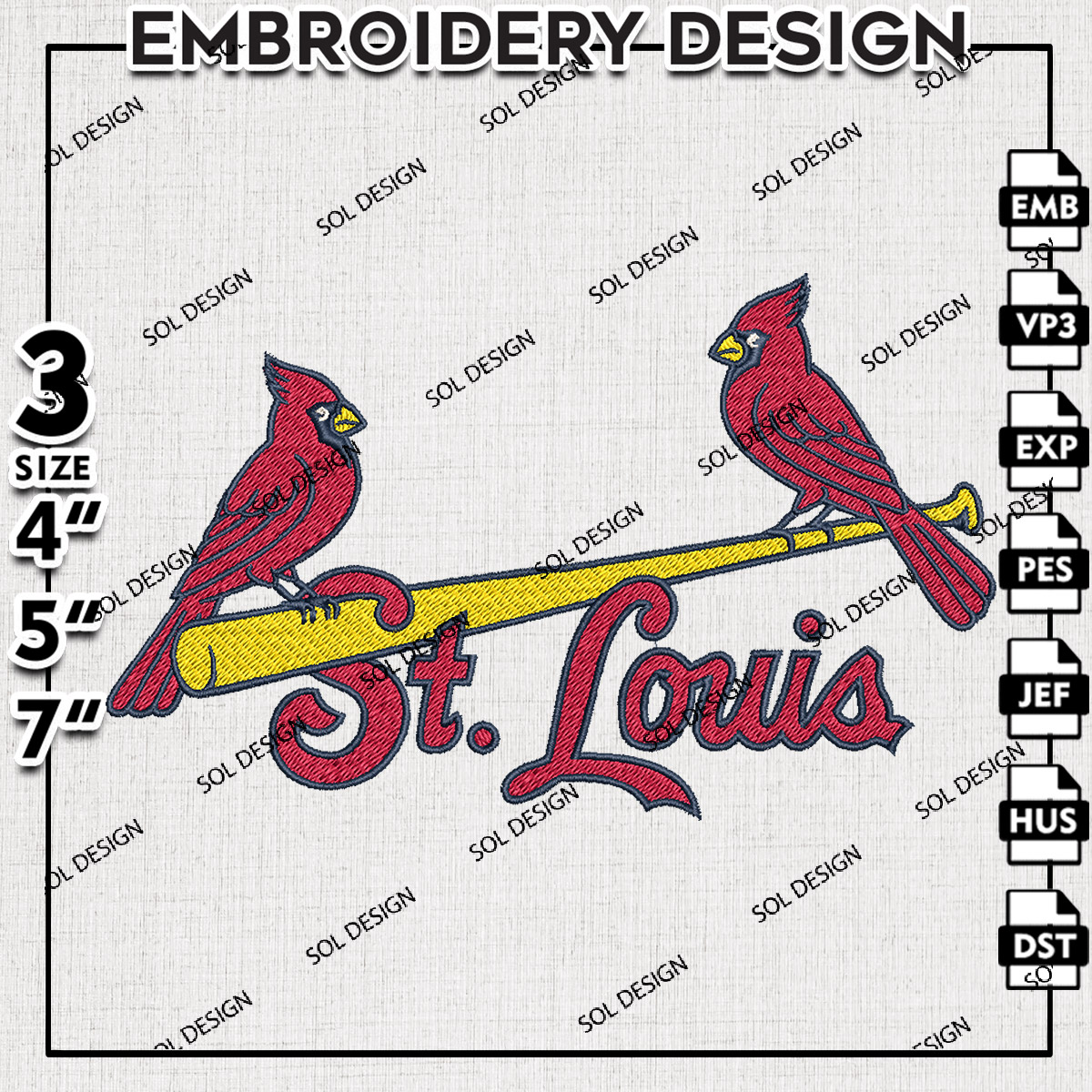 MLB St. Louis Word Mascot Embroidery Design, MLB Embroidery, - Inspire ...