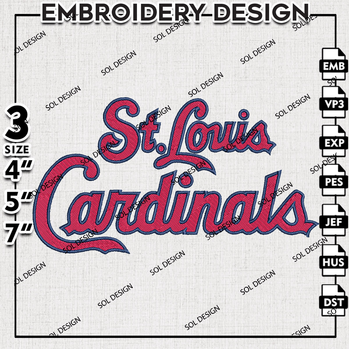 MLB St. Louis Word Writing Embroidery Design, MLB Embroidery | Inspire ...