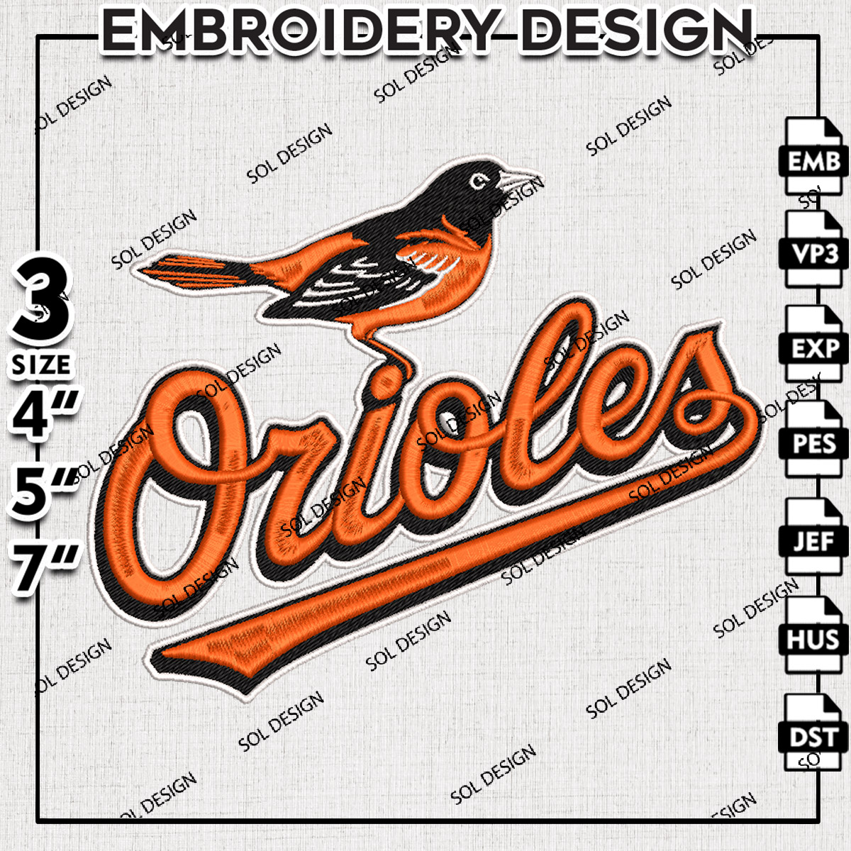 MLB Baltimore Orioles Writing Logo Embroidery Design, MLB Em | Inspire ...
