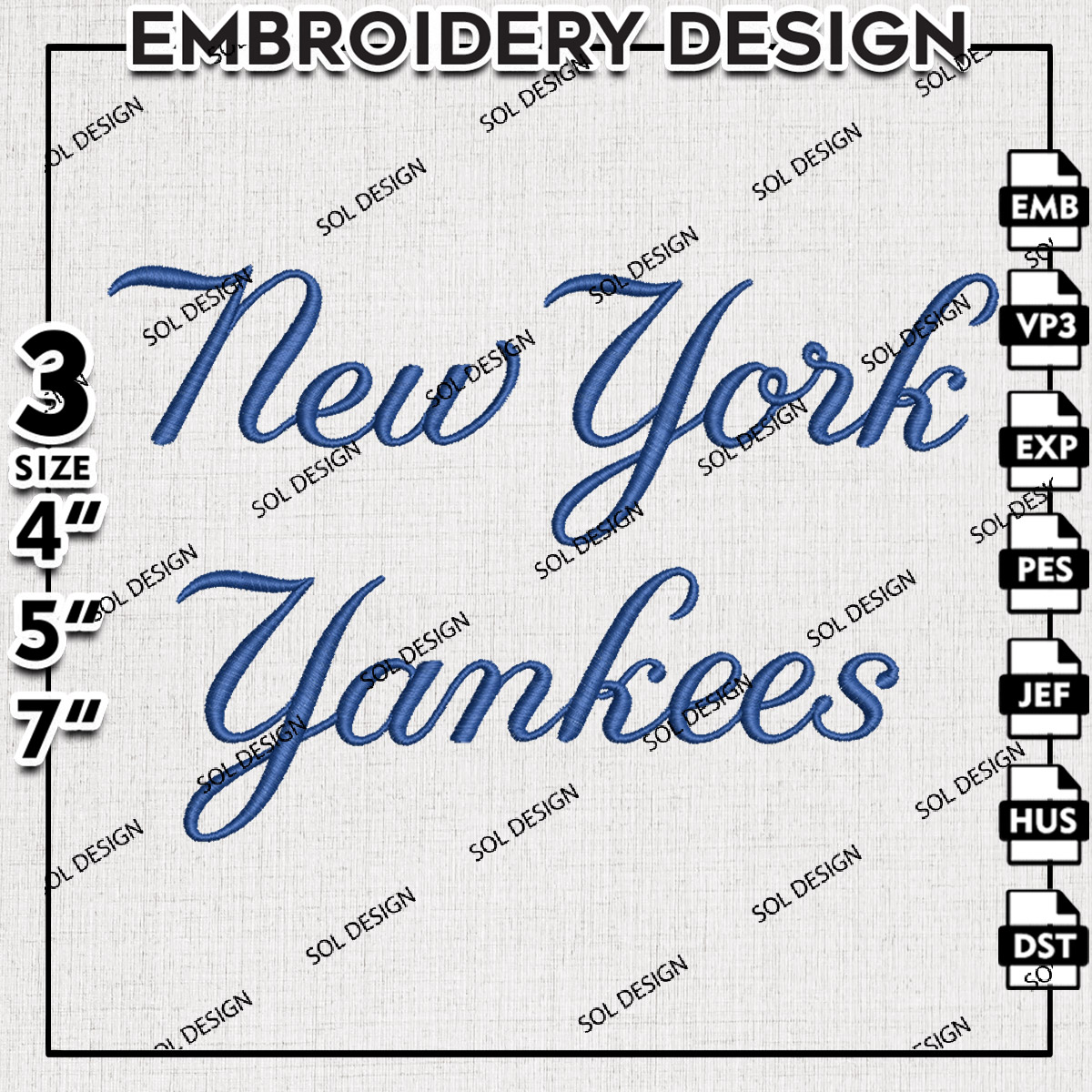 MLB New York Yankees Writing Logo Embroidery File, MLB Embro | Inspire ...