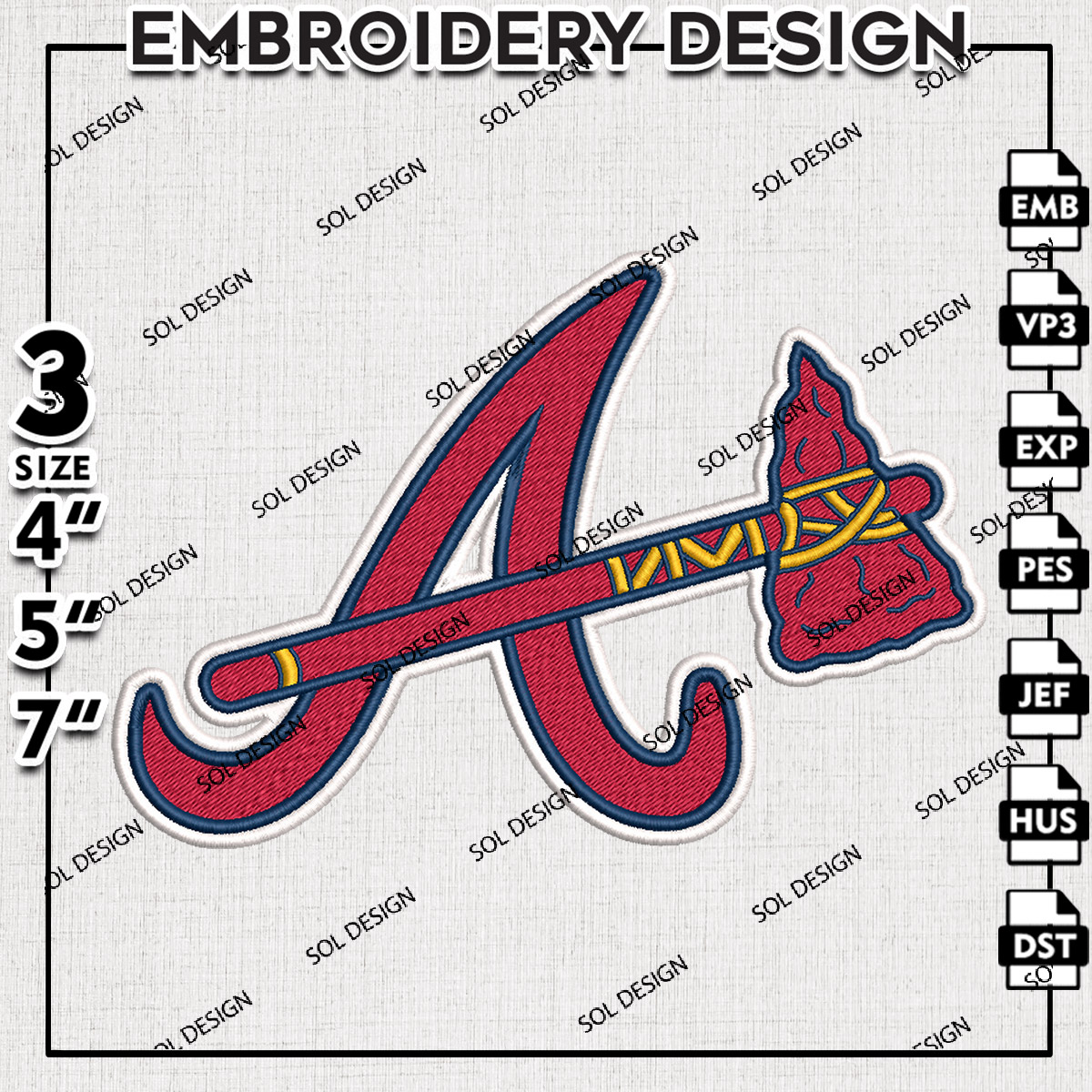 MLB Atlanta Braves Machine Embroidery Design, MLB Embroidery | Inspire ...