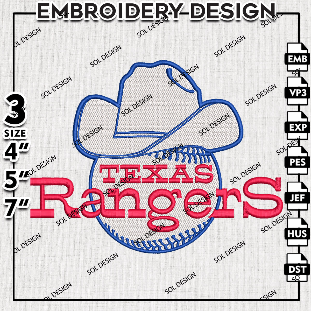 texas rangers embroidery design - Inspire Uplift