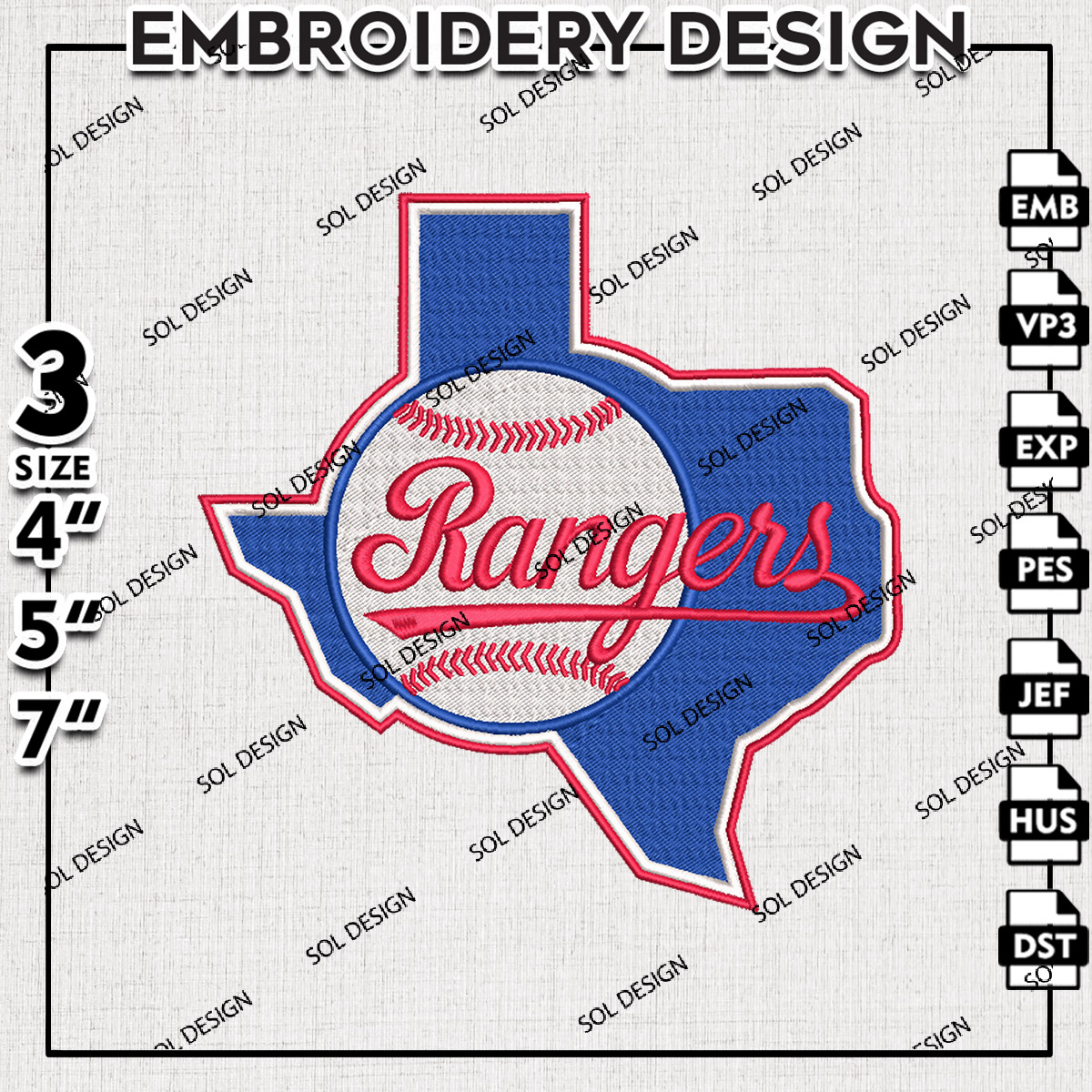 Texas Rangers Embroidery Design, MLB Texas Rangers Logo Embr | Inspire ...