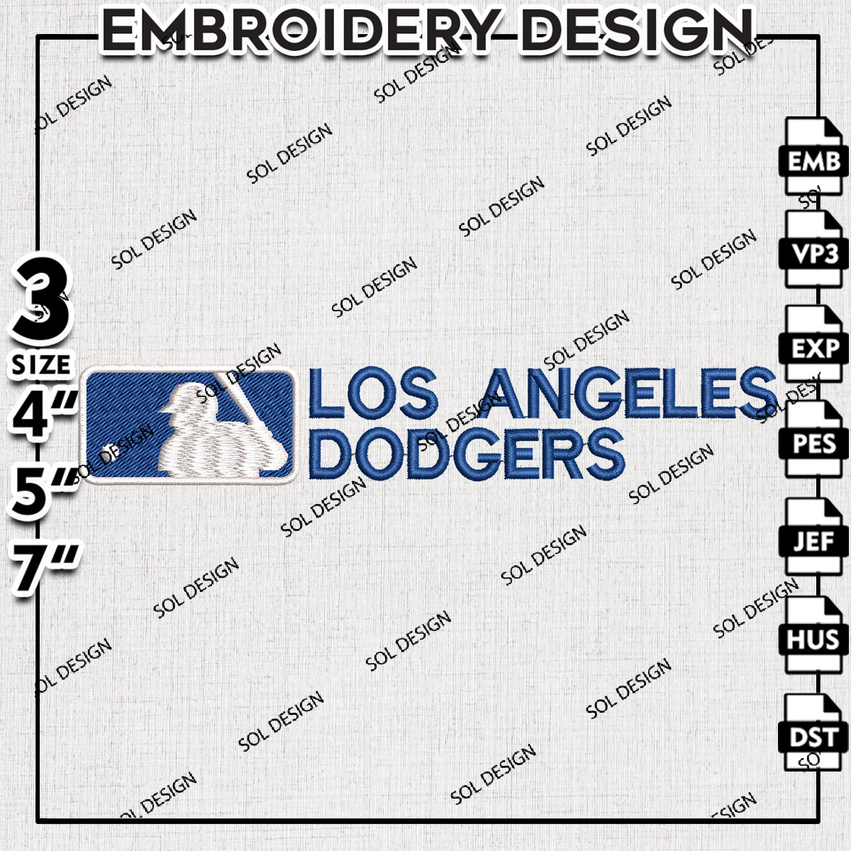 Los Angeles Dodgers Embroidery Designs, MLB Logo Embroidery, | Inspire ...