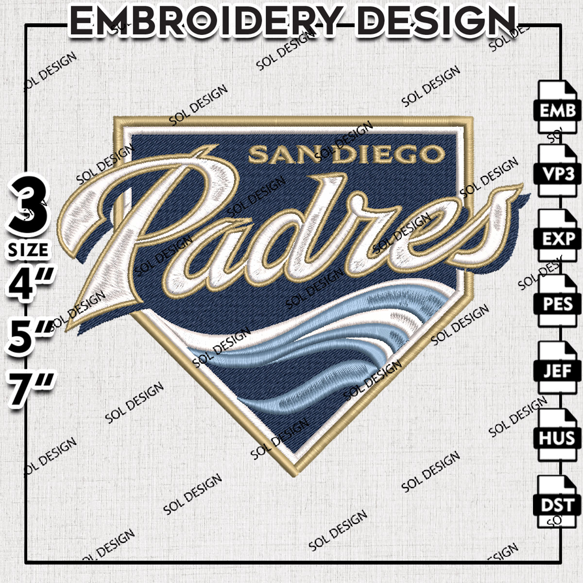 San Diego Padres Embroidery Designs, MLB Logo Embroidery, ML | Inspire ...