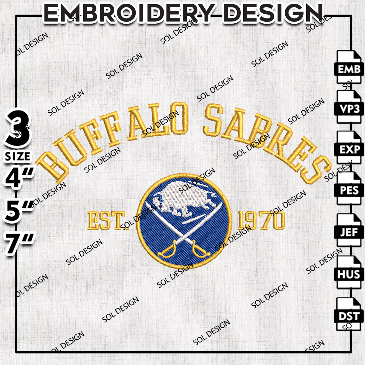 NHL Buffalo Sabres Embroidery Design Files, NHL Machine Embr | Inspire ...