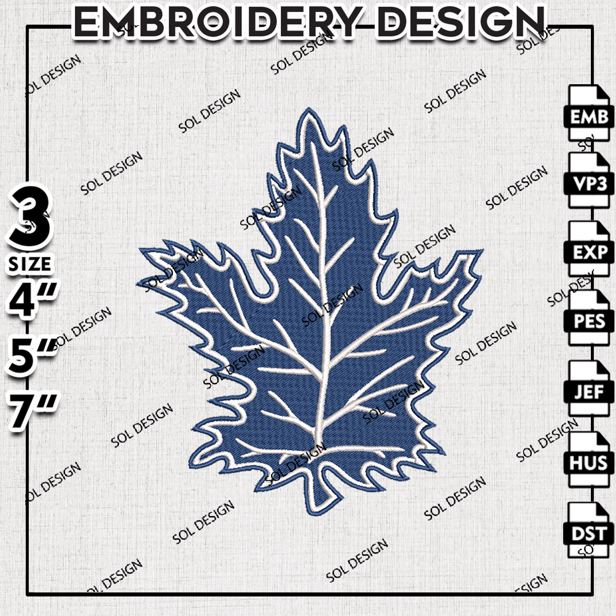 Toronto Maple Leafs Leave Logo Embroidery Design, NHL Embroi | Inspire ...