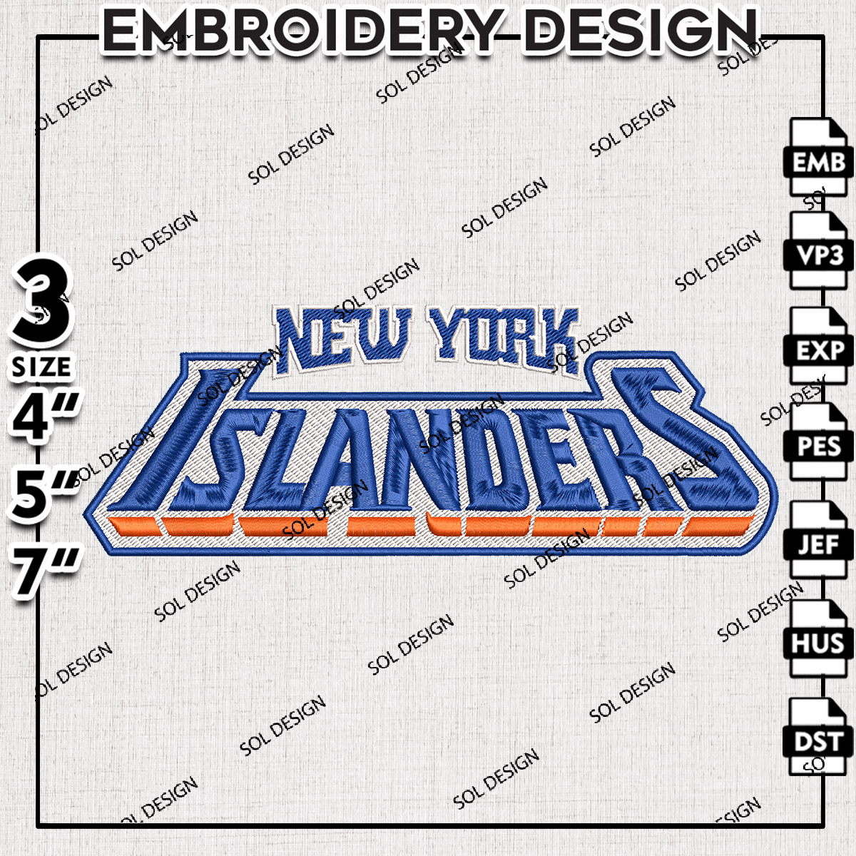 New York Islanders Logo Embroidery Design Files, NHL Embroid - Inspire ...