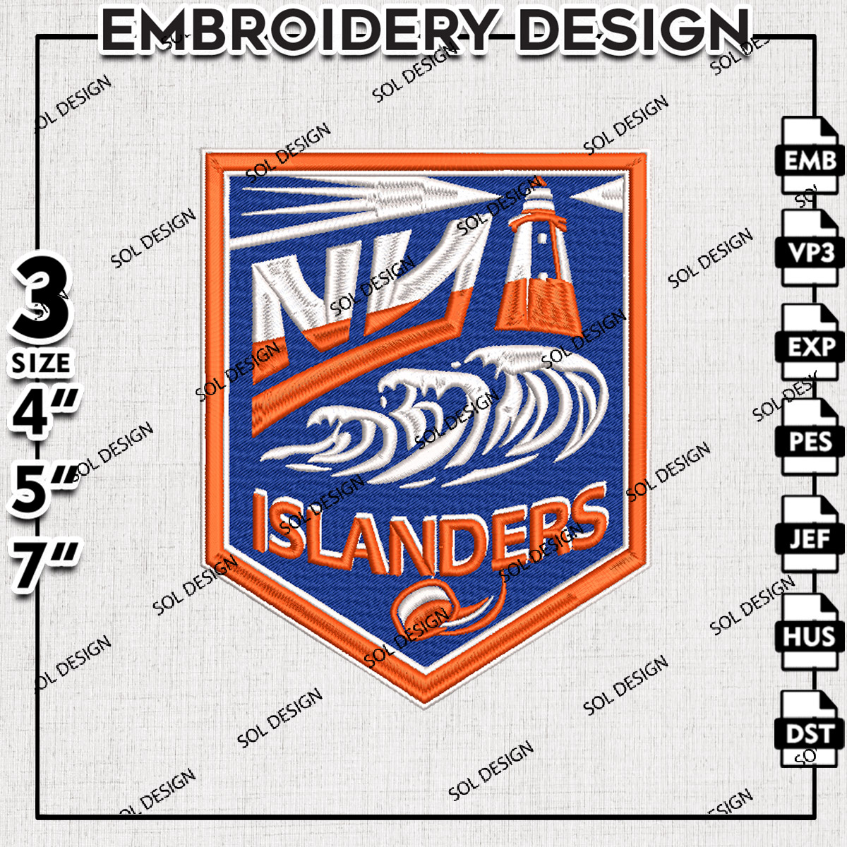 New York Islanders Embroidery Design Files, NHL Logo Embroid | Inspire ...