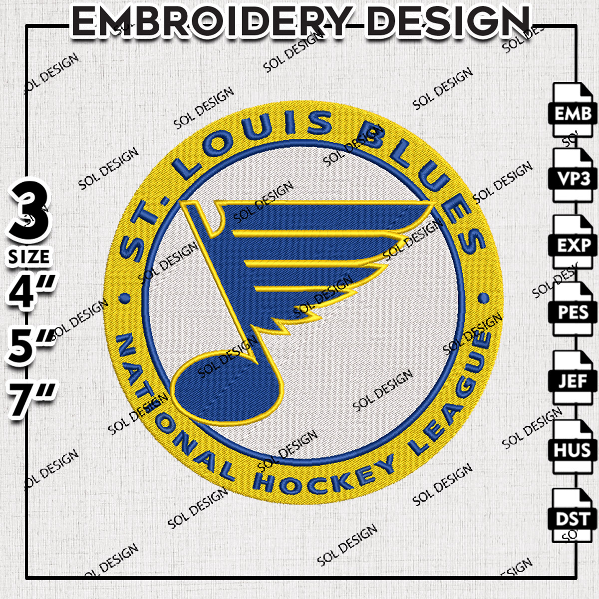 St. Louis Blues Embroidery Design, NHL Logo Embroidery, NHL | Inspire ...