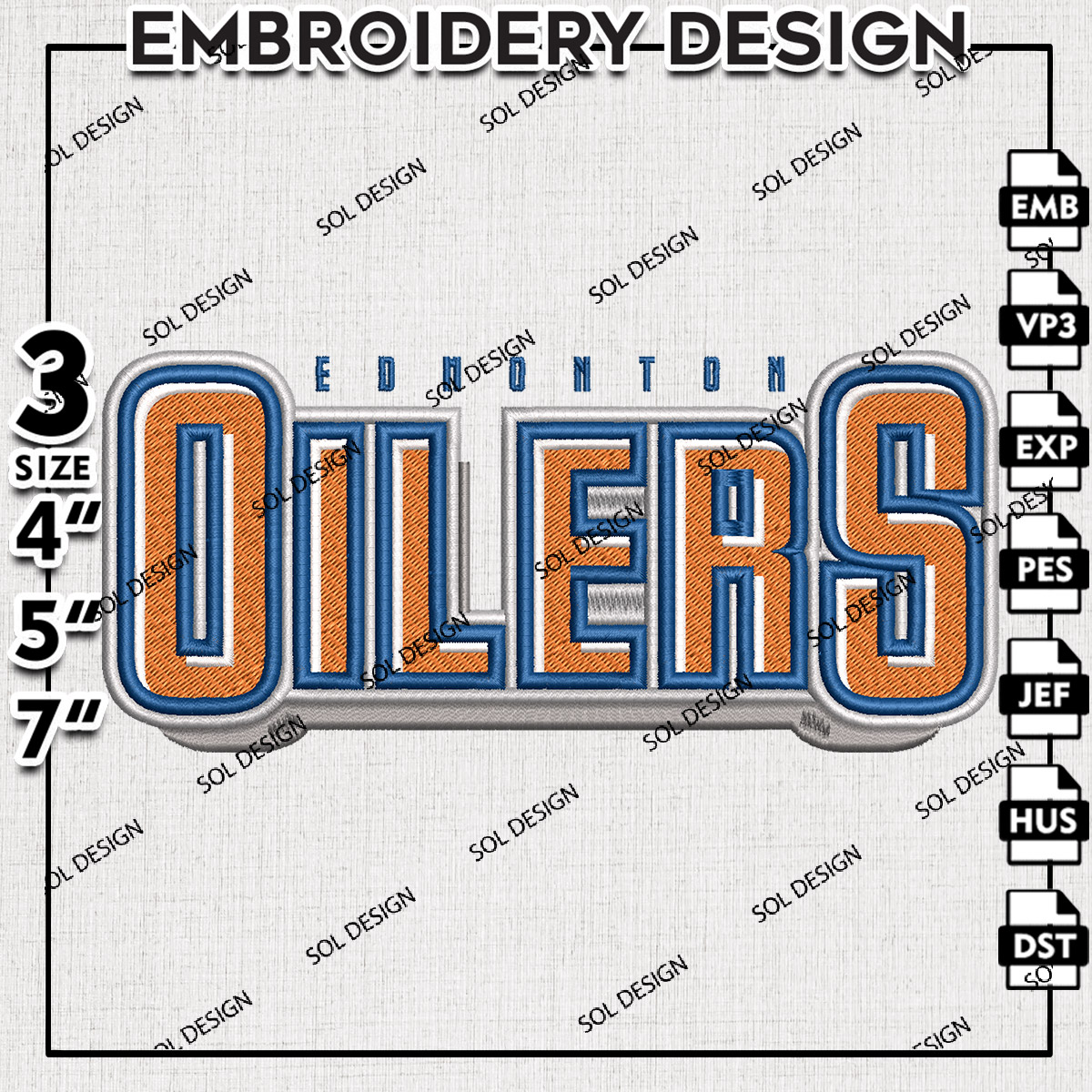 Edmonton Oilers Embroidery Design Files, NHL Embroidered, Ed | Inspire ...