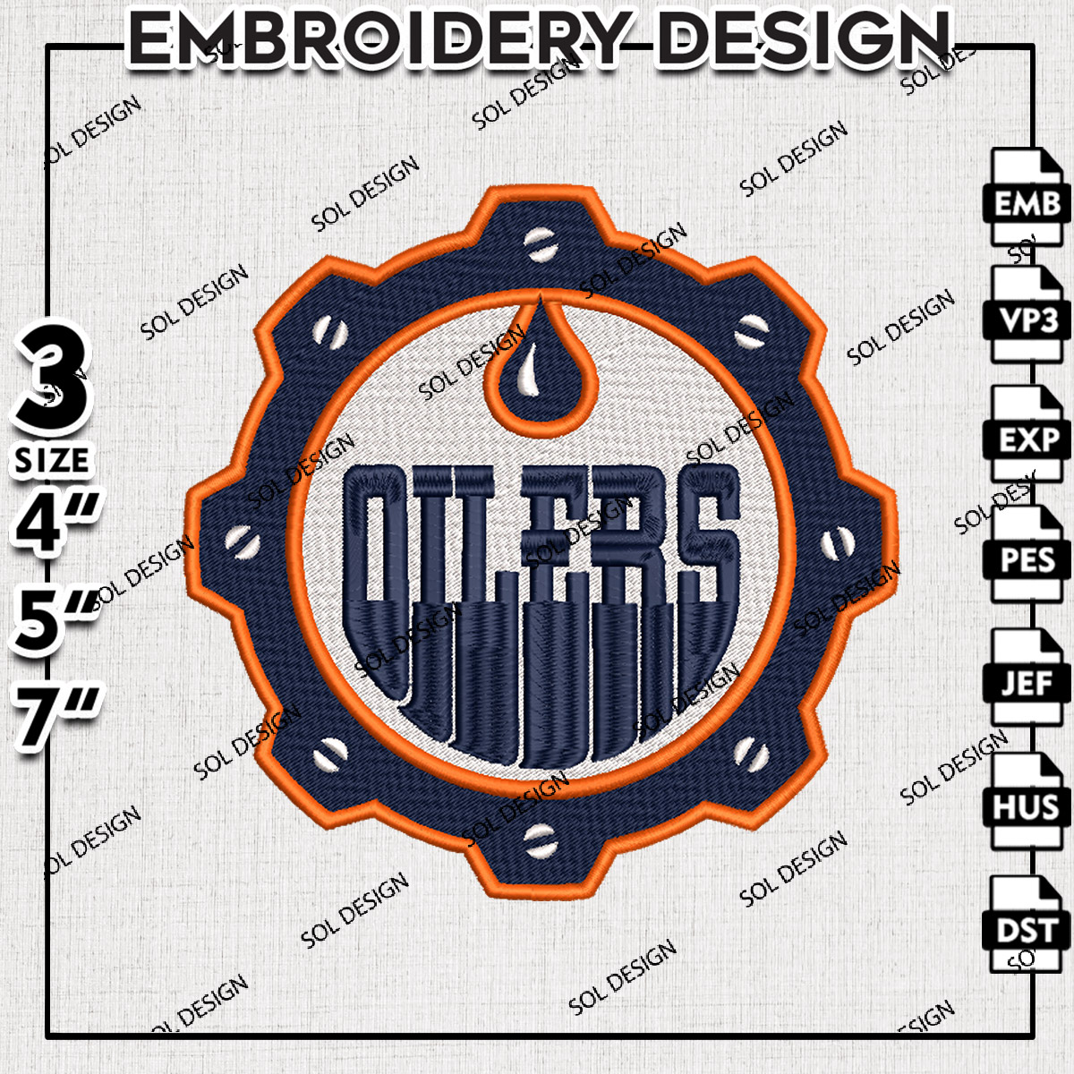 NHL Edmonton Oilers Machine Embroidery Design, NHL Embroider | Inspire ...