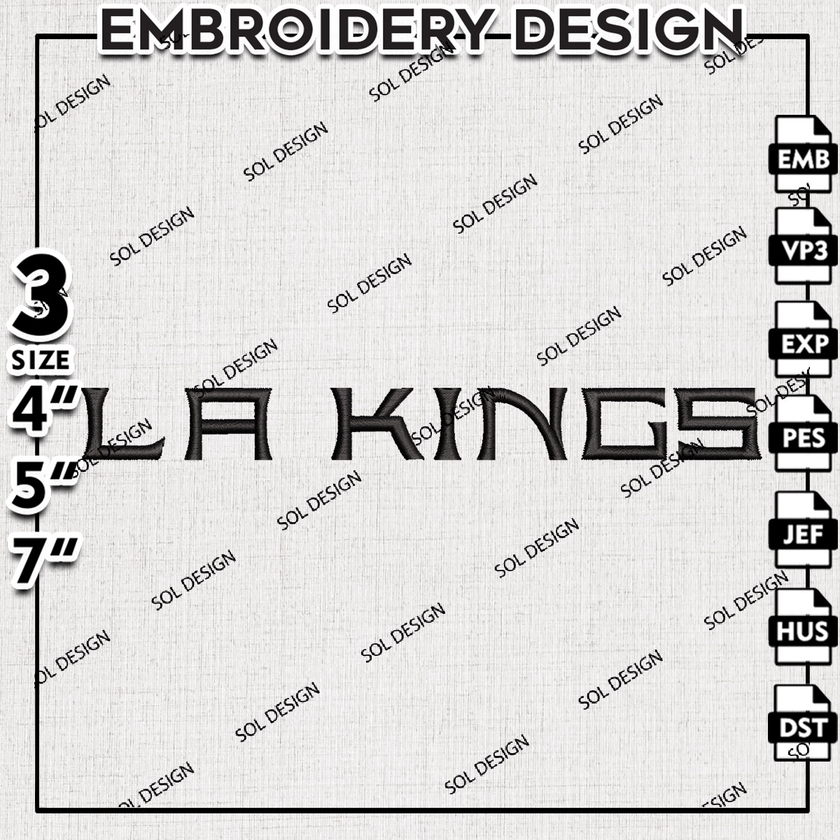 LA Kings Embroidery Design Files, NHL Embroidered, Los Angel | Inspire ...