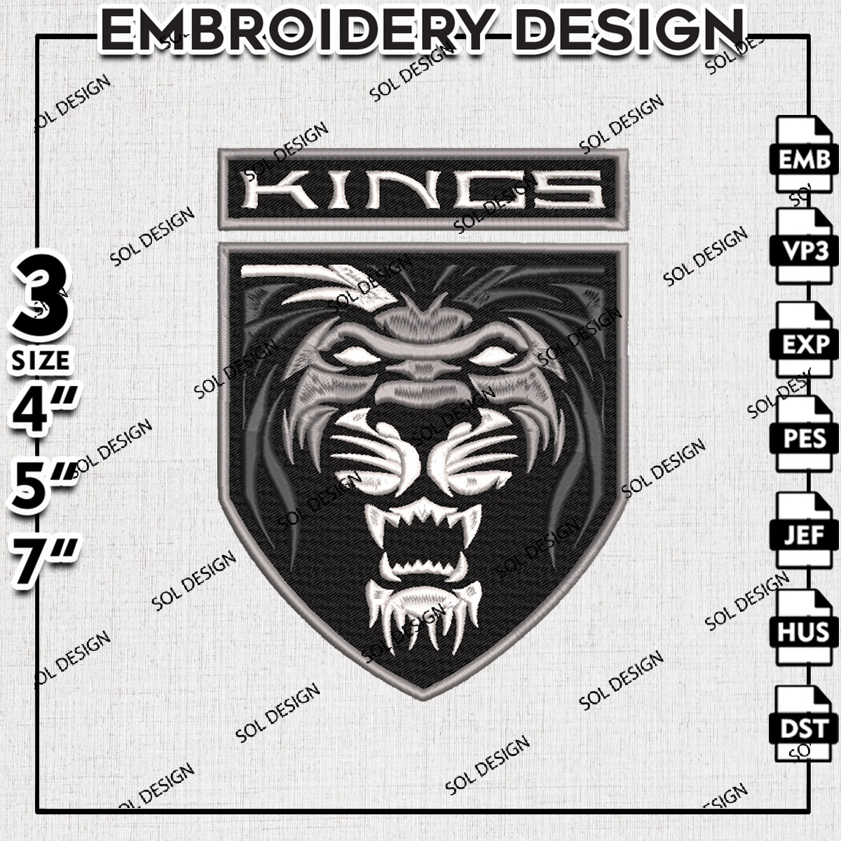 LA Kings Machine Embroidery Design Files, NHL Embroidered, L | Inspire ...