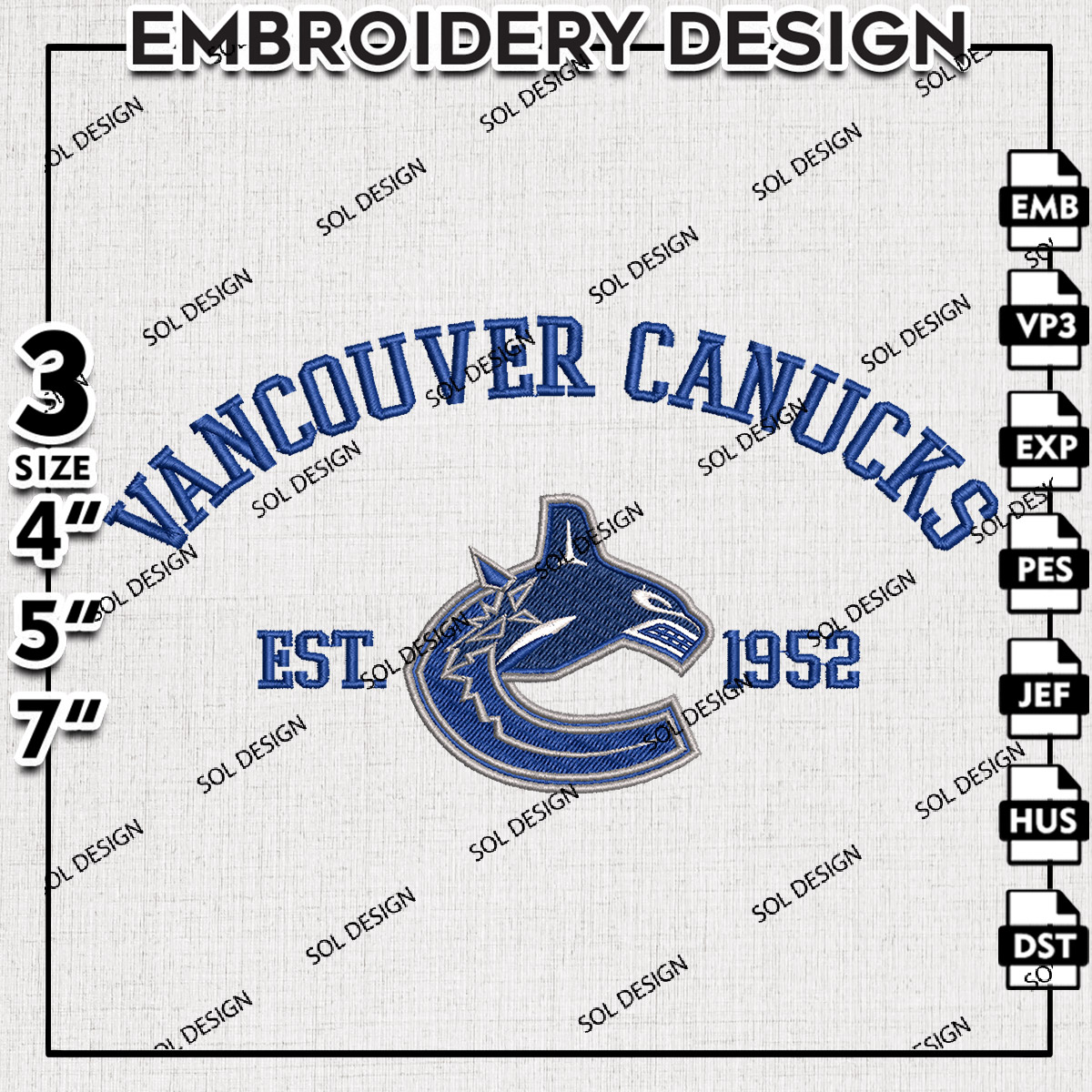 Vancouver Canucks Logo Embroidery Design, NHL Embroidery, NH | Inspire ...