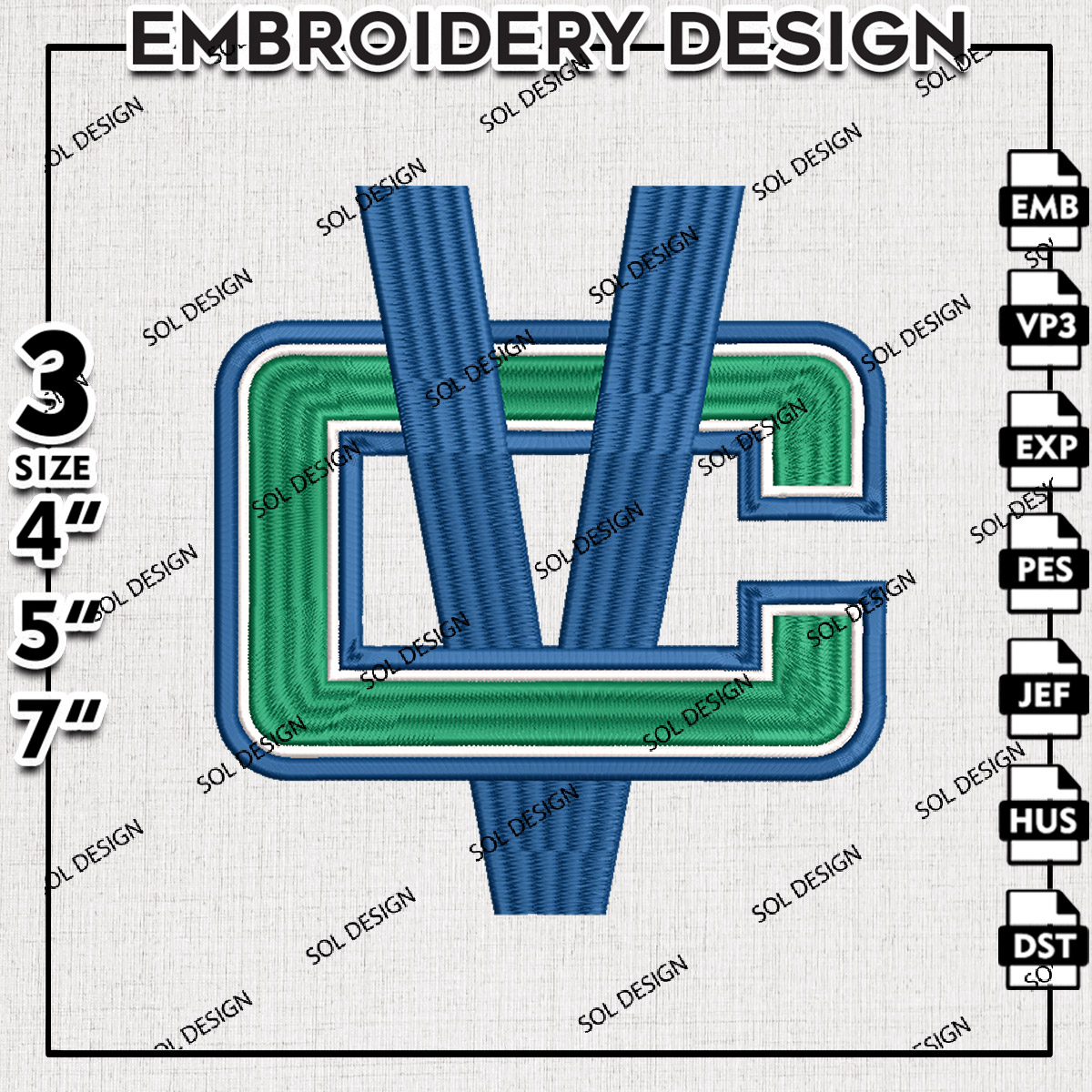 Vancouver Canucks Embroidery Design, NHL Machine Embroidery, - Inspire ...