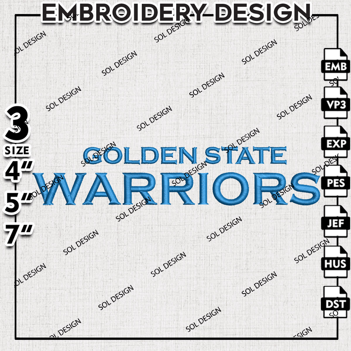 Golden State Warriors Embroidery Design, NBA Logo Embroidery | Inspire ...
